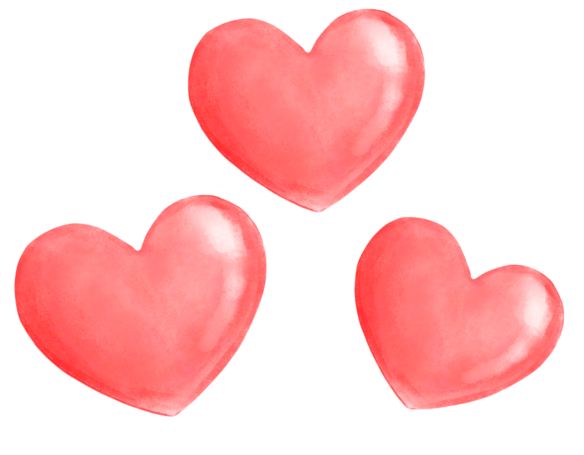 Lindo Dulce Corazones Acuarela Dibujo A Mano 15080924 Png