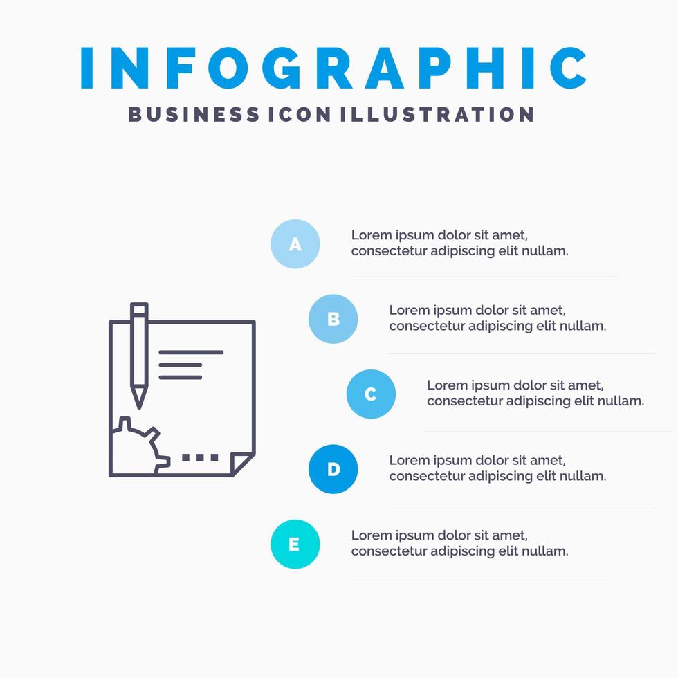 Contract Document File Page Paper Sign Signing Line Icon With 5 Steps