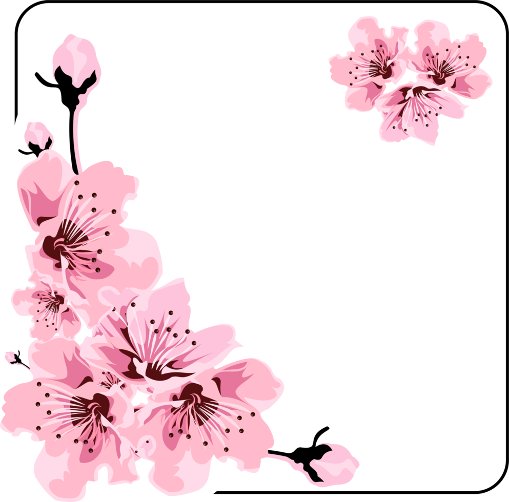 Moldura Floral Decorada Com Algumas Rosas Cor De Rosa 15081008 Png