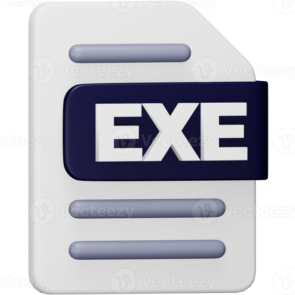Exe File Format 3d Rendering Isometric Icon 15081232 Png