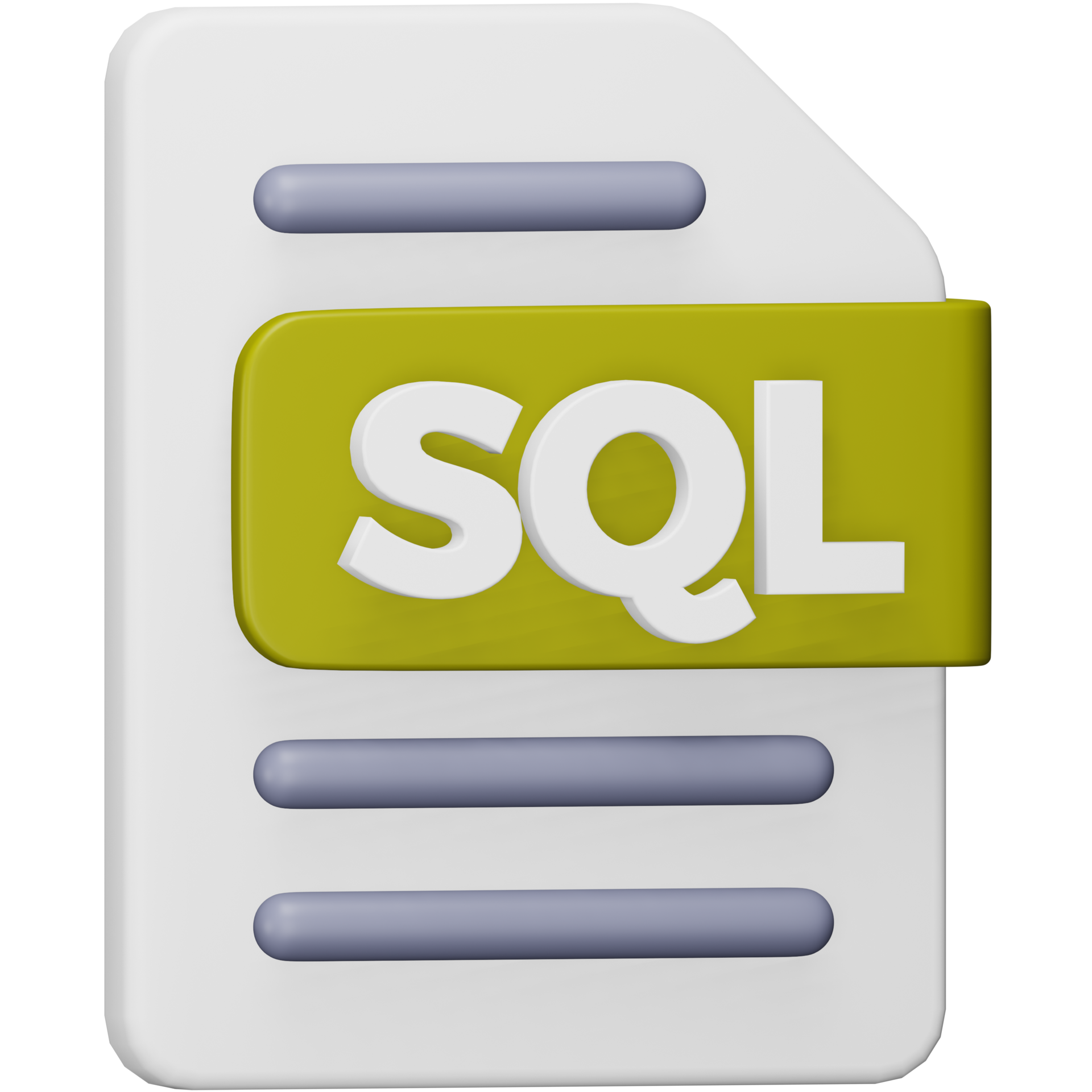 Sql File Format 3d Rendering Isometric Icon 15081234 Png