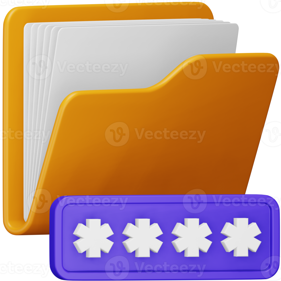 Folder Password 3d Rendering Isometric Icon 15081407 Png