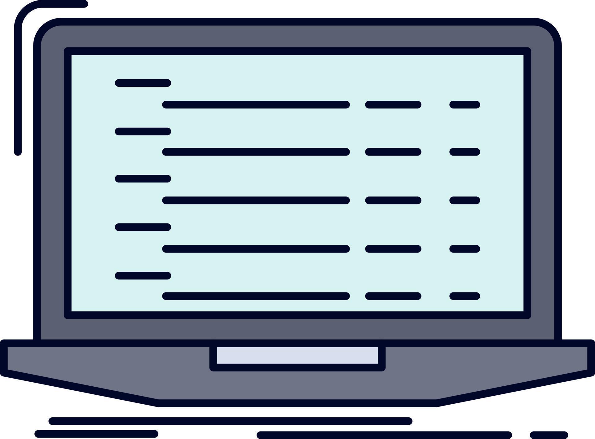 Api App Coding Developer Laptop Flat Color Icon Vector 15081461 Vector