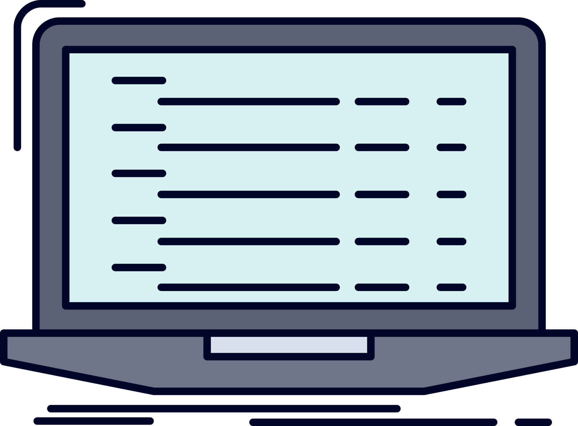 Api App Coding Developer Laptop Flat Color Icon Vector 15081461 Vector