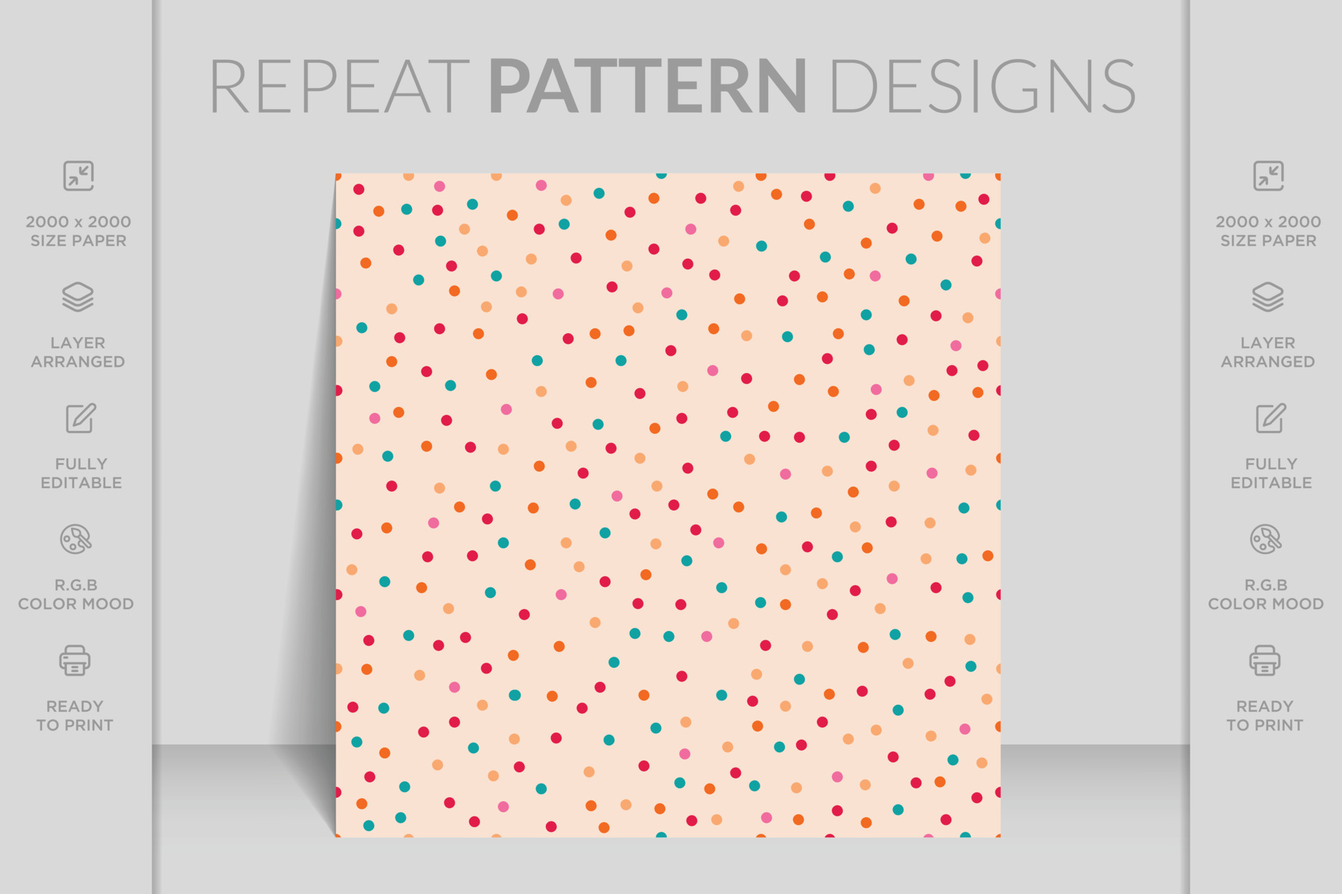 Polka dot pattern background, colorful cute design vector. Simple ...