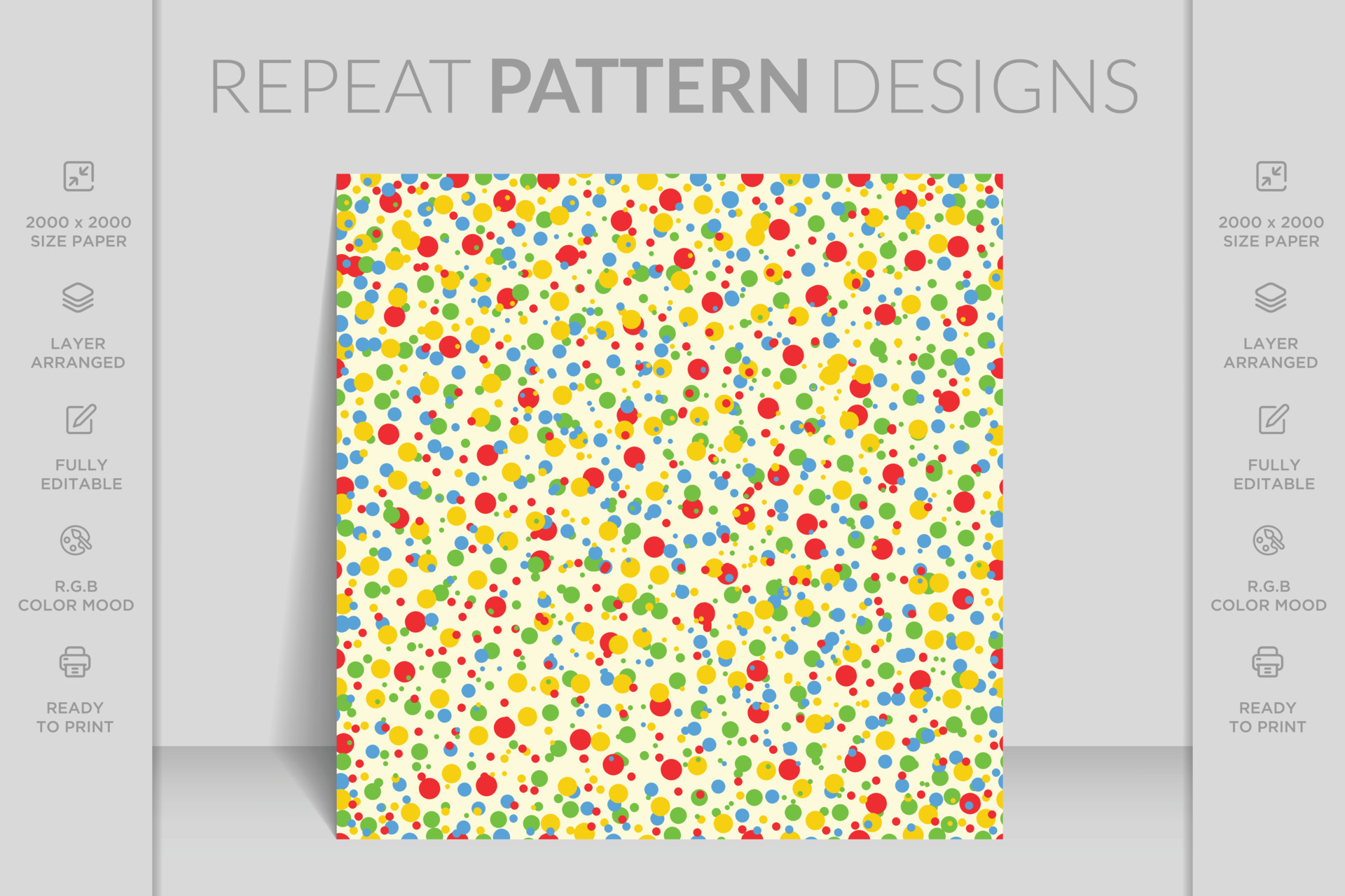 Polka dot pattern background, colorful cute design vector. Simple ...