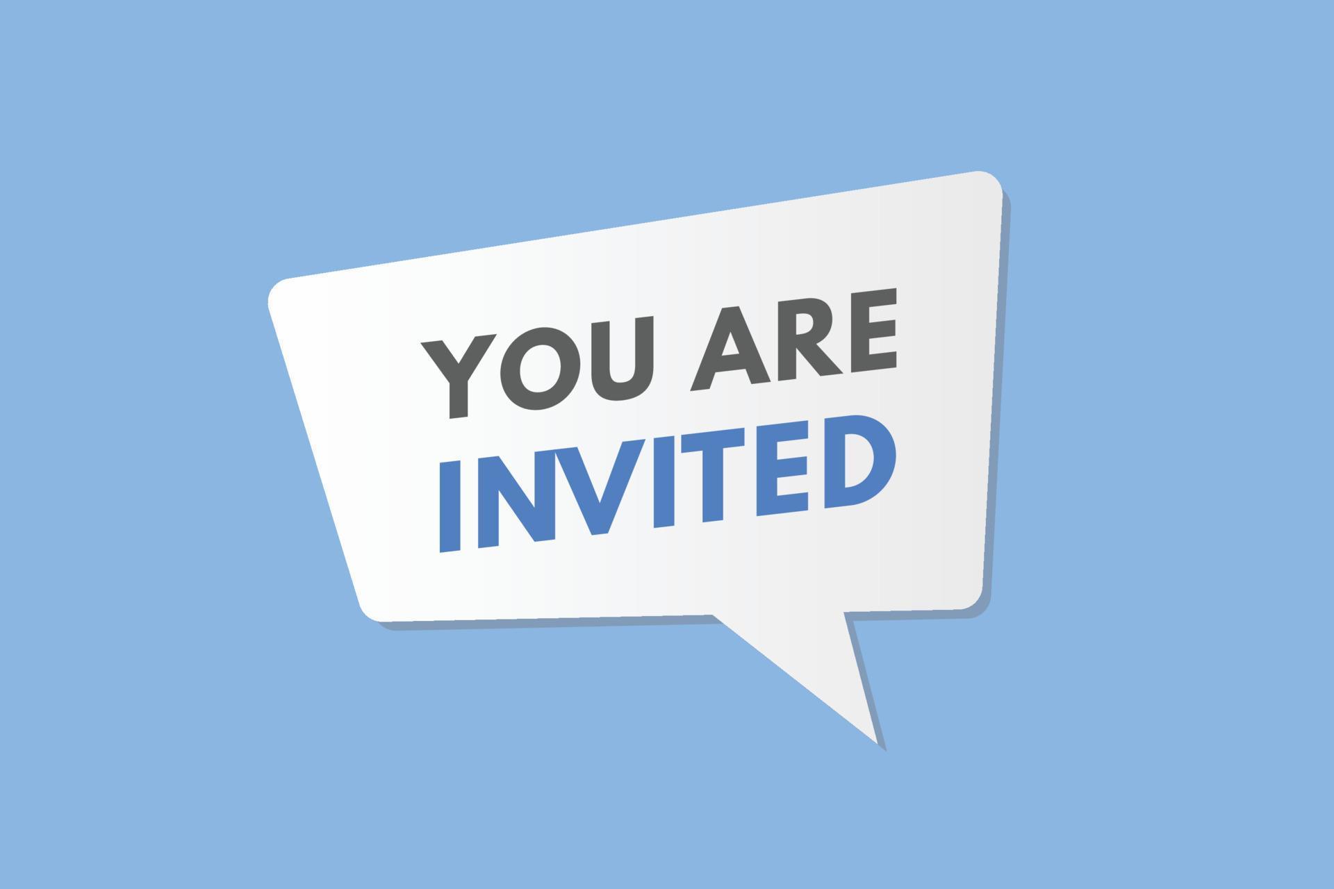 you are invited Button. you are invited Sign Icon Label Sticker Web Buttons 15088933 Vector Art ...