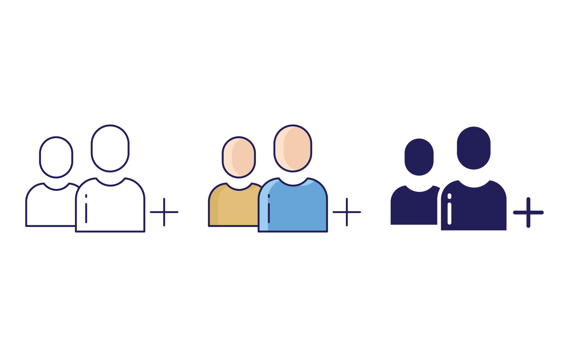 Add User profile, people line and glyph icon, vector illustration ... Add User profile, people line and glyph icon, vector illustration ...