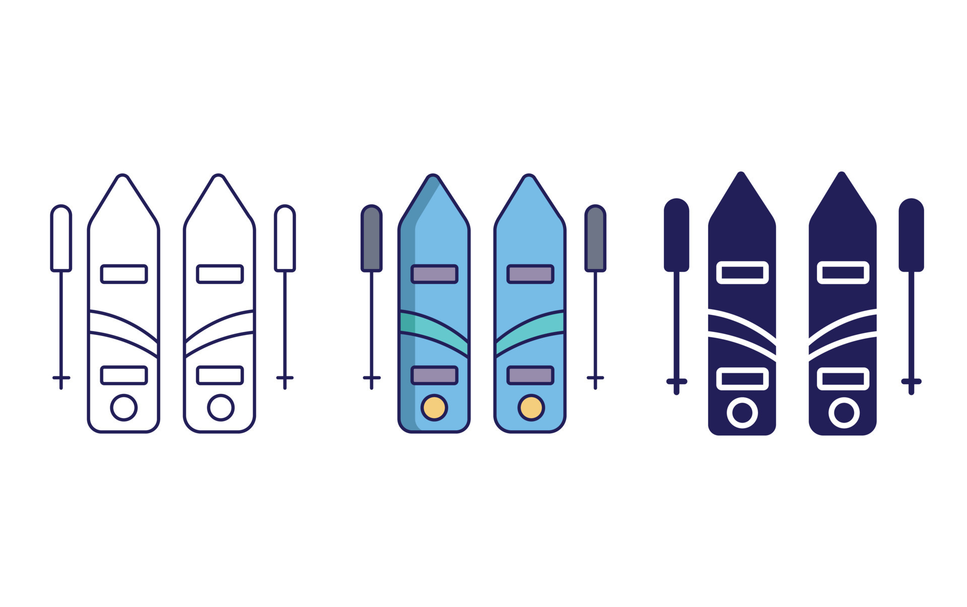 Ski board, Snowboard line and glyph icon, vector illustration 15094313 ...