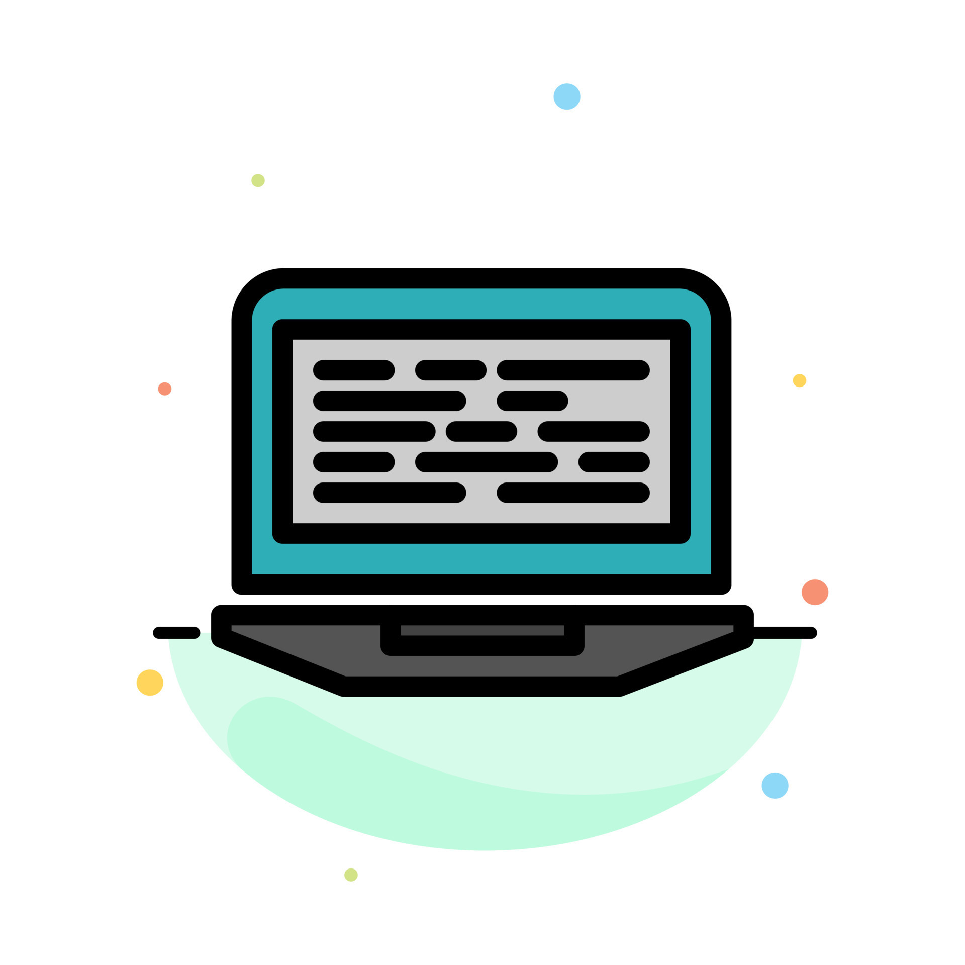 Laptop Coding Code Screen Computer Abstract Flat Color Icon Template 15094789 Vector Art At Vecteezy