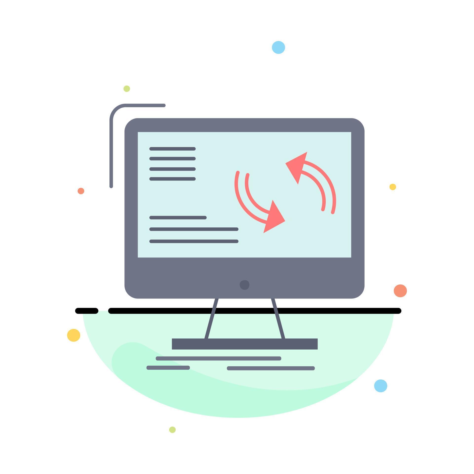 Synchronization Sync Information Data Computer Flat Color Icon Vector 15095557 Vector Art At
