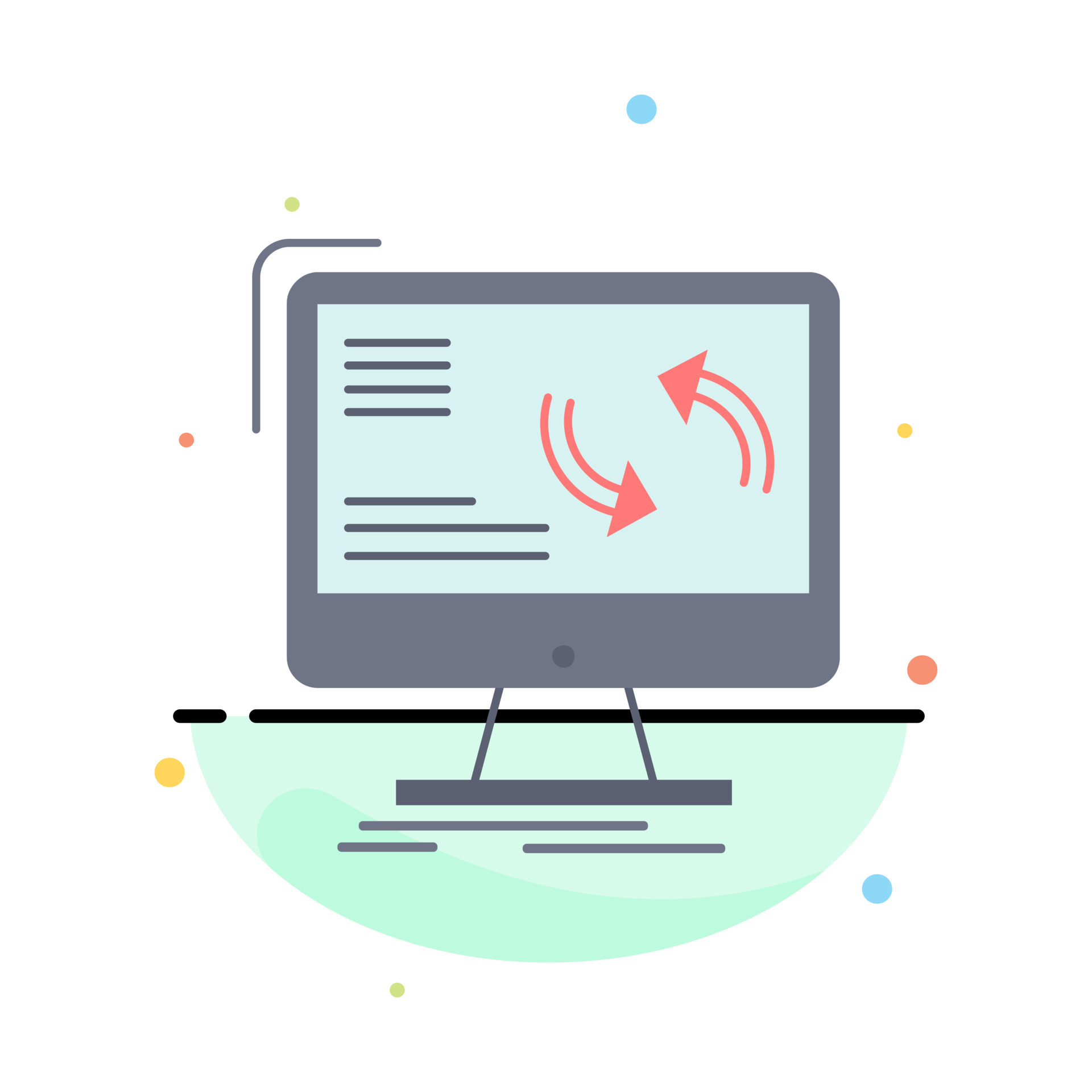 Synchronization Sync Information Data Computer Flat Color Icon Vector 4605