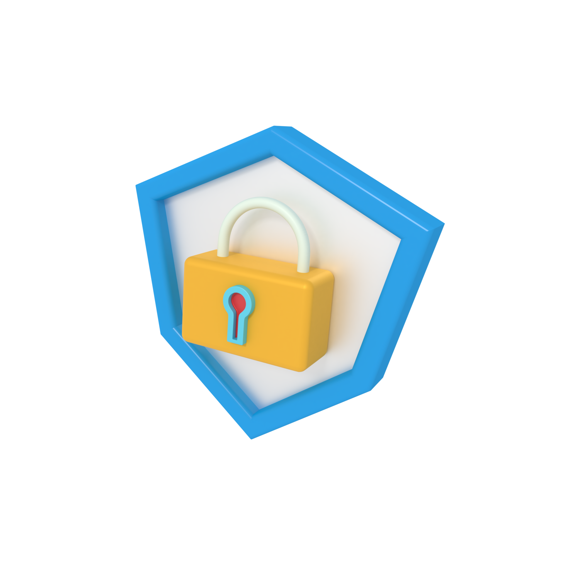 Protection Shield Padlock 3d Illustration 15095852 Png