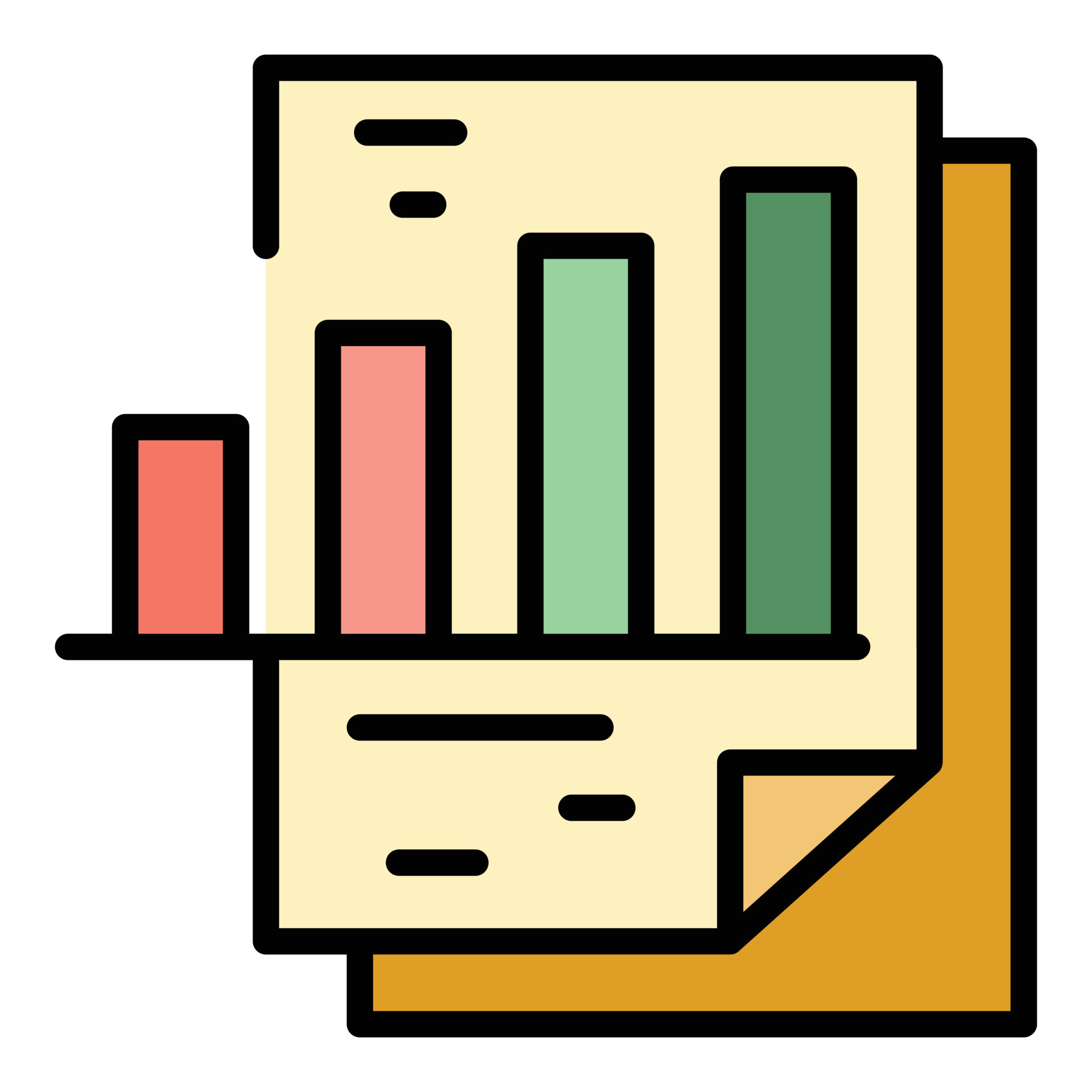 Office Graph Report Icon Color Outline Vector 15095955 Vector Art At
