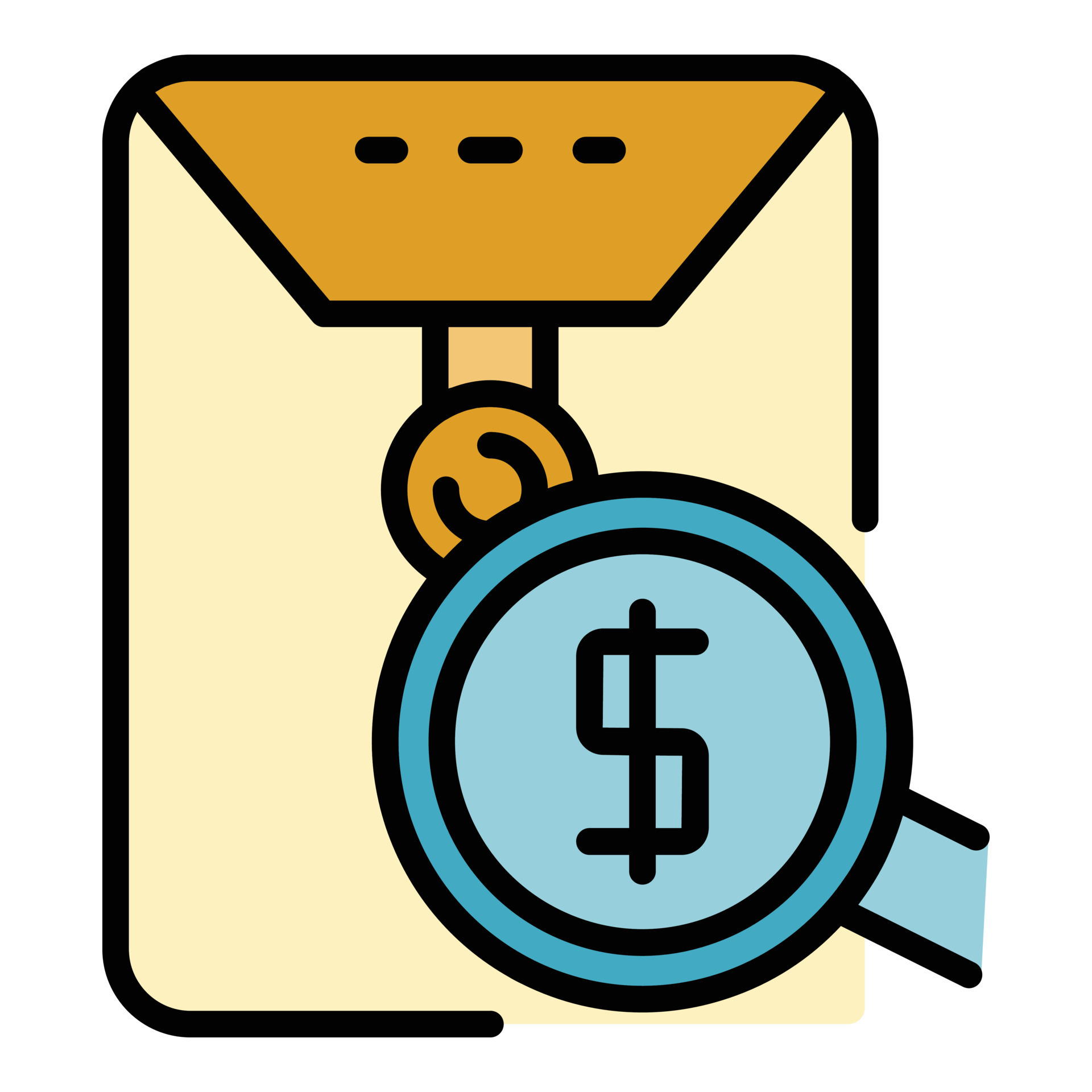 Bag Money Report Icon Color Outline Vector 15095964 Vector Art At Vecteezy