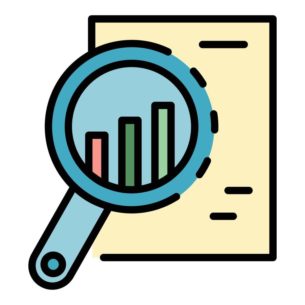 Graph Chart Report Icon Color Outline Vector 15095981 Vector Art At