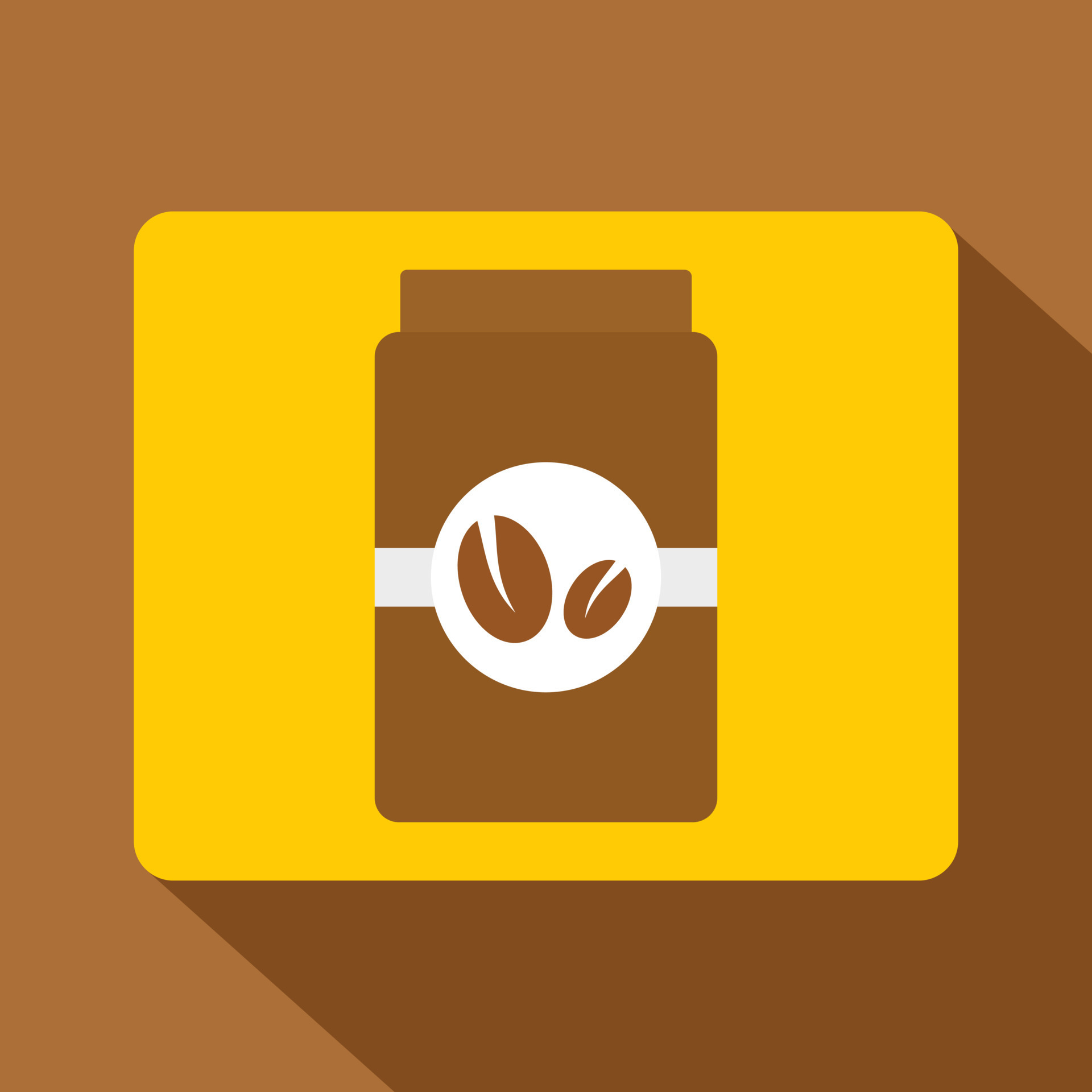 Brown coffee jar icon, flat style 15096910 Vector Art at Vecteezy