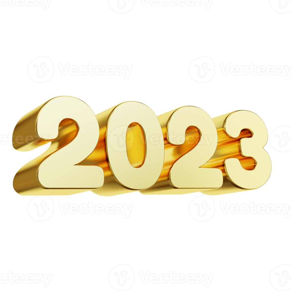 3d Render 2023 Gold Text Happy New Year 15097344 Png