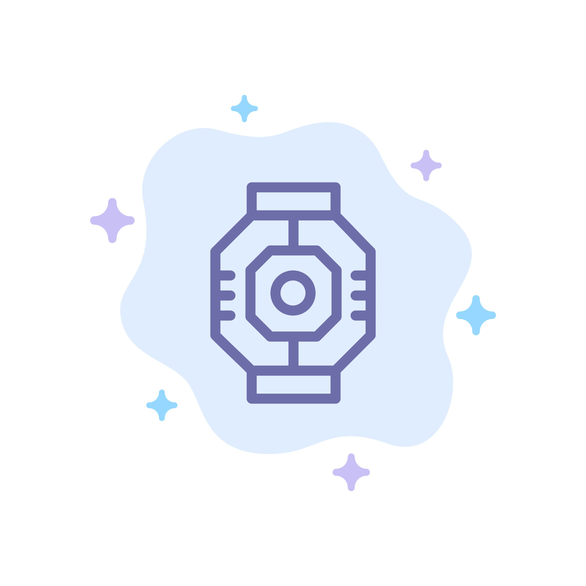 Airlock Capsule Component Module Pod Blue Icon On Abstract Cloud