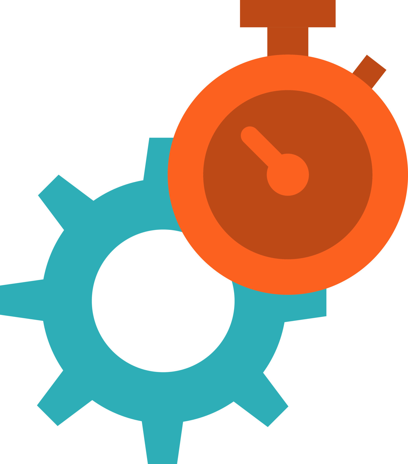Timer Time Gear Setting Watch Flat Color Icon Vector Icon Banner
