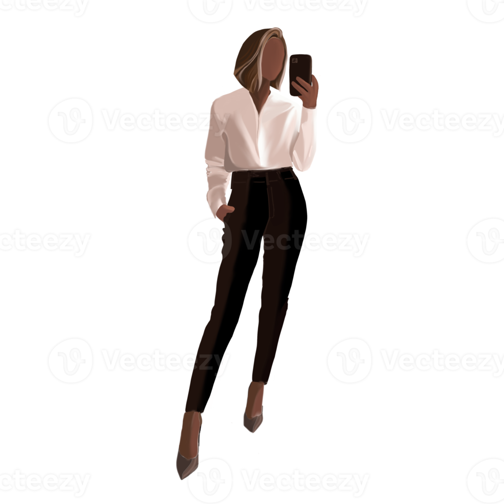 Female Teacher Taking A Selfie On The Phone 15098674 Png