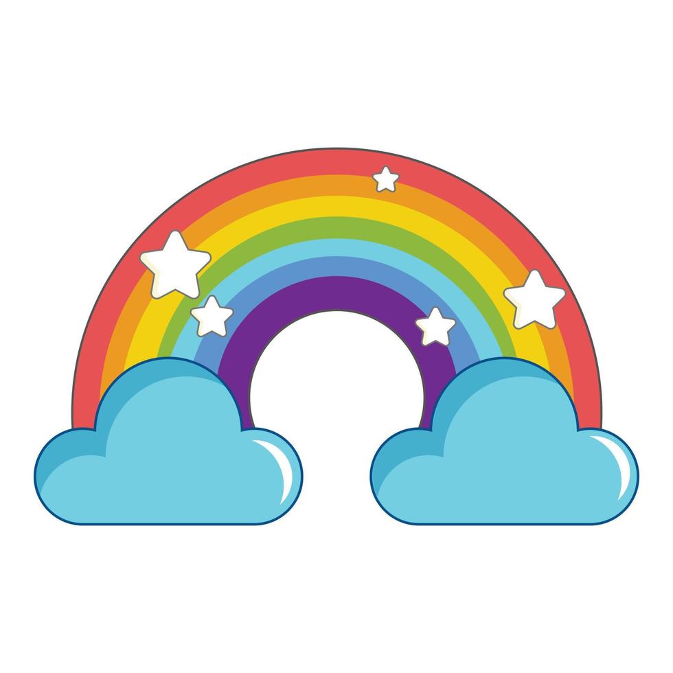 arco iris con icono de nubes, estilo de dibujos animados 15099059 ... arco iris con icono de nubes, estilo de dibujos animados 15099059 ...