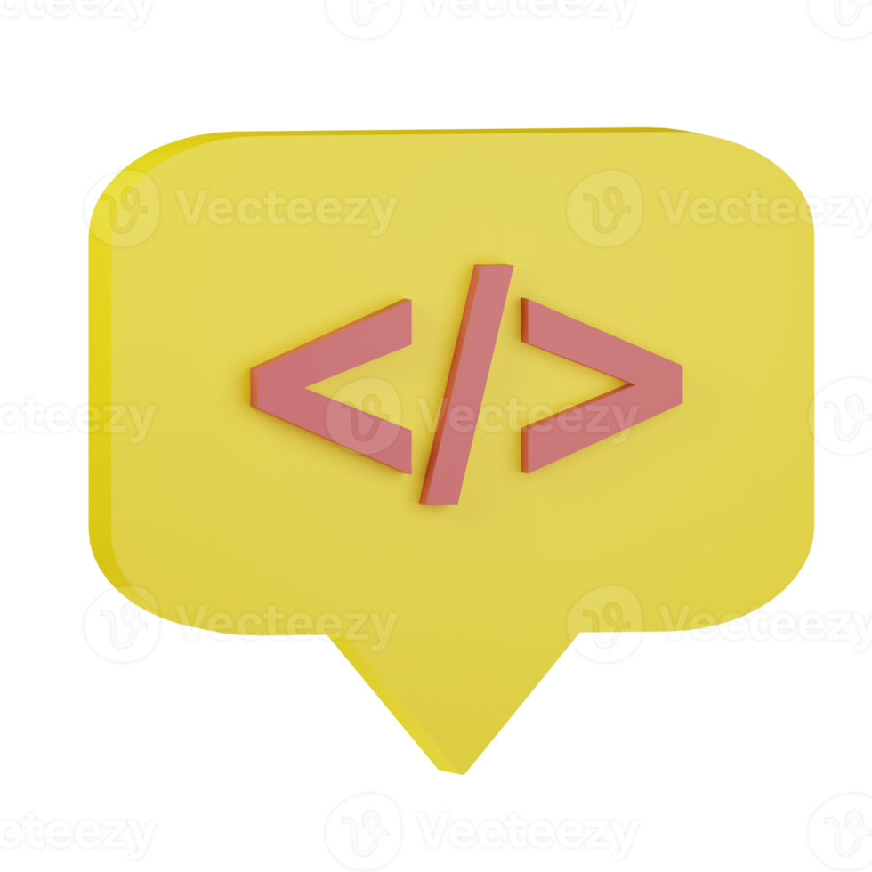 3d Language Programming Code Icon Illustration 15099598 Png