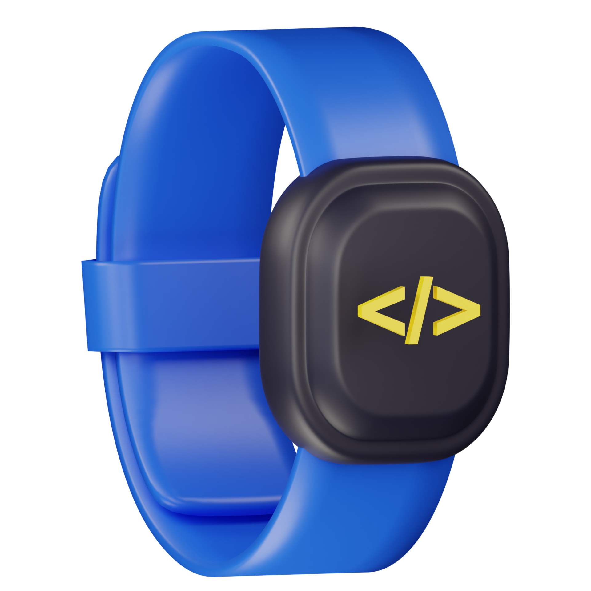 3d smart watch with language programming code icon illustration ...