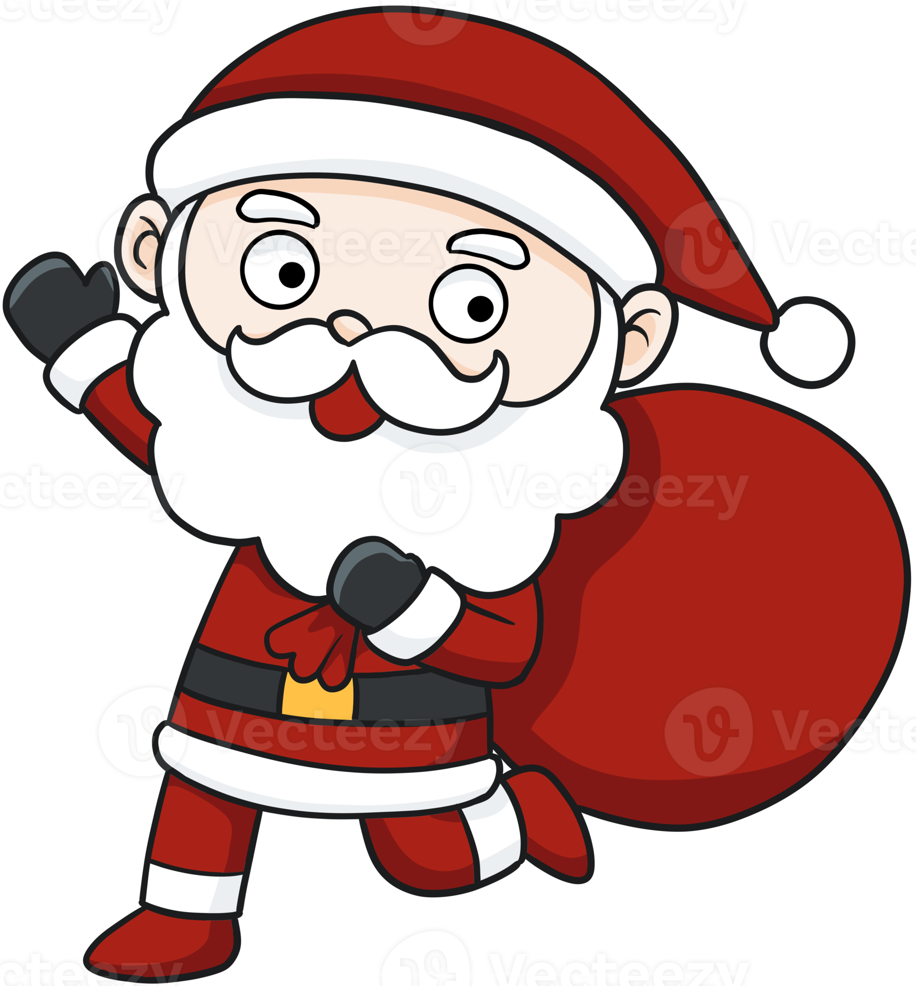 cute cartoon santa claus merry christmas 15100713 PNG