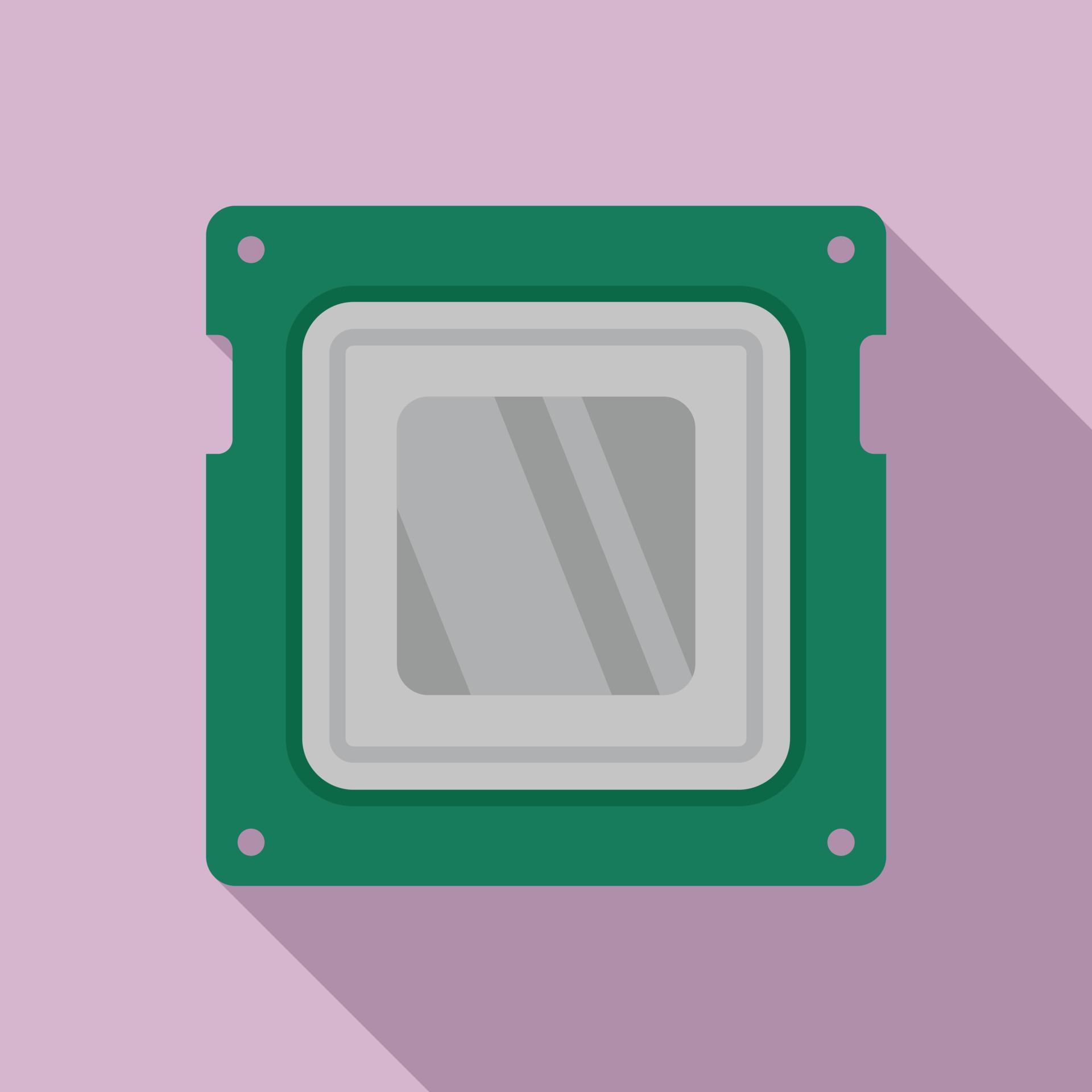 Electronic cpu icon flat vector. Computer data 15107640 Vector Art at ...