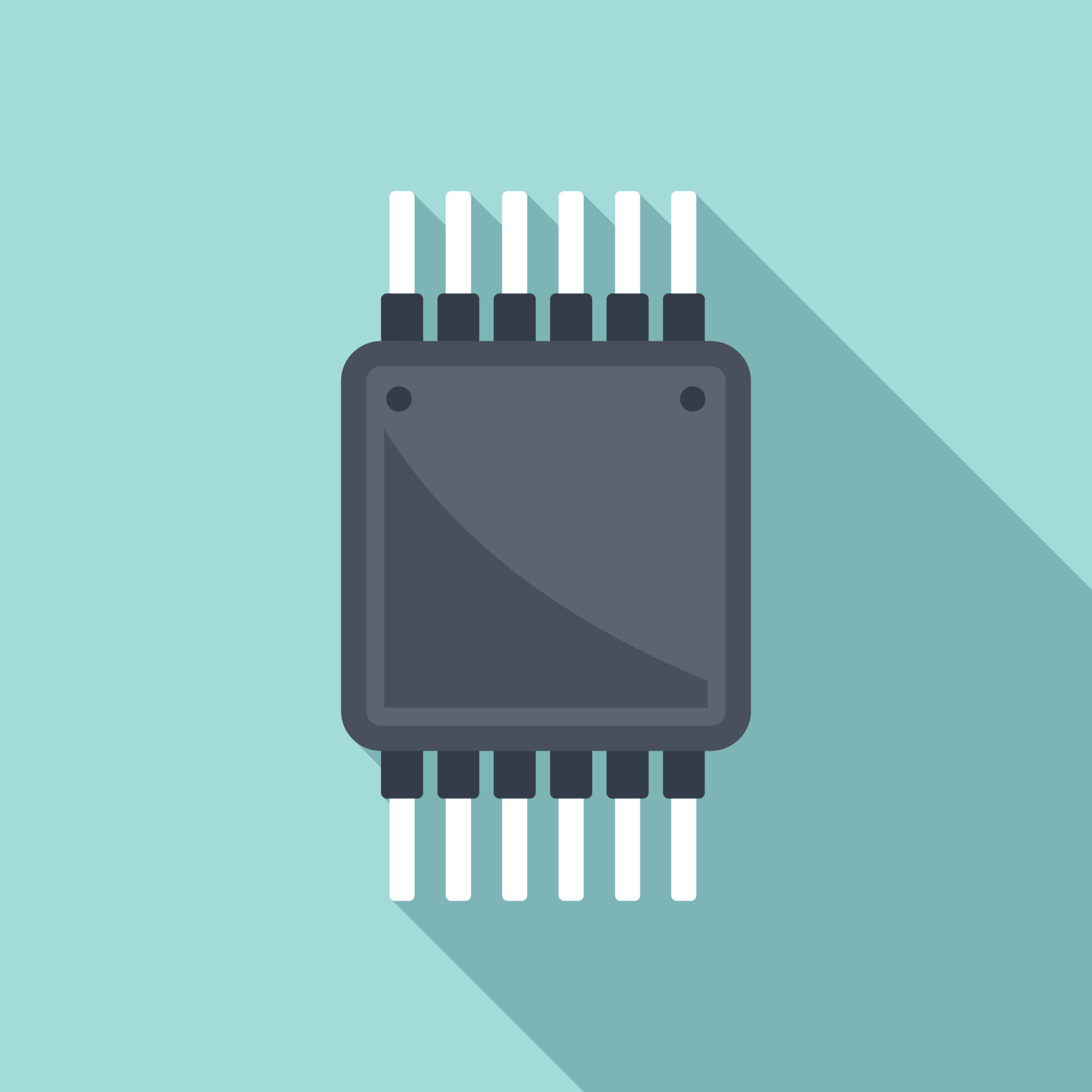 Processor Cpu Icon Flat Vector Chip Cpu 15107697 Vector Art At Vecteezy