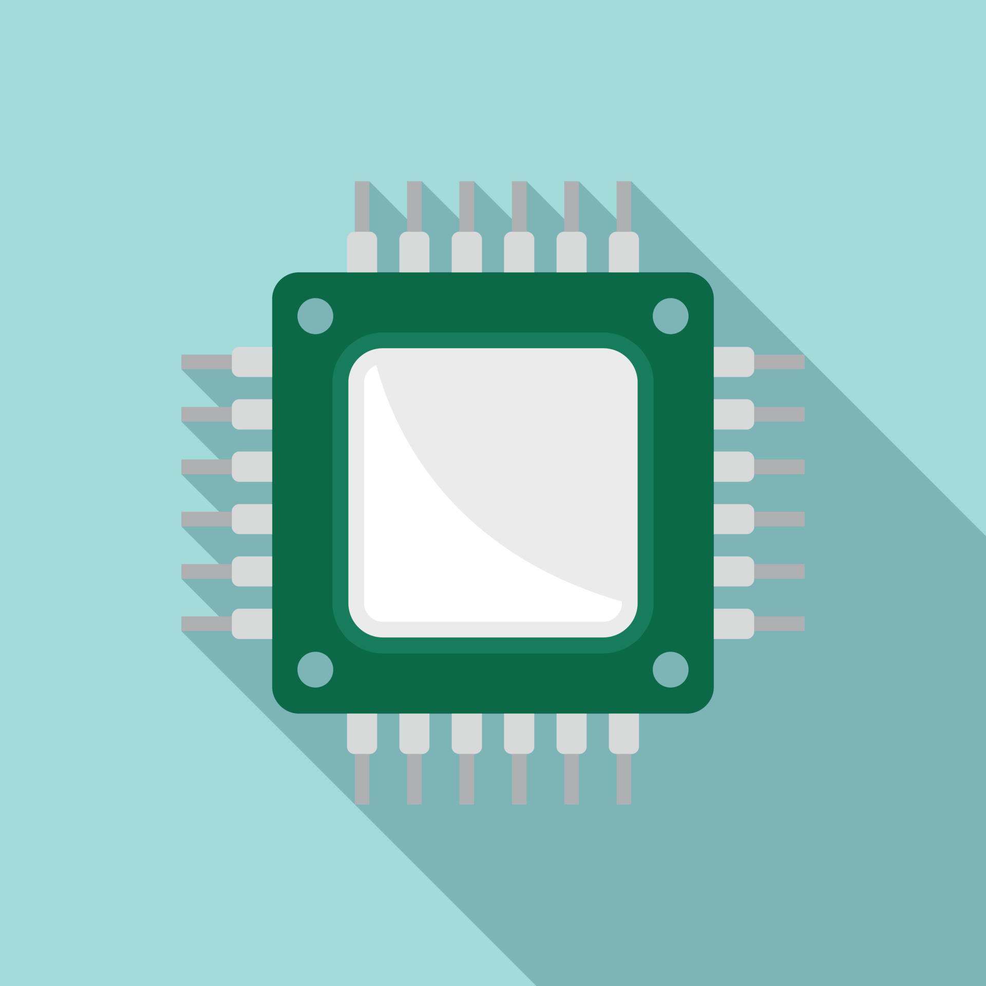 Central Processor Icon Flat Vector Chip Circuit 15107698 Vector Art At Vecteezy