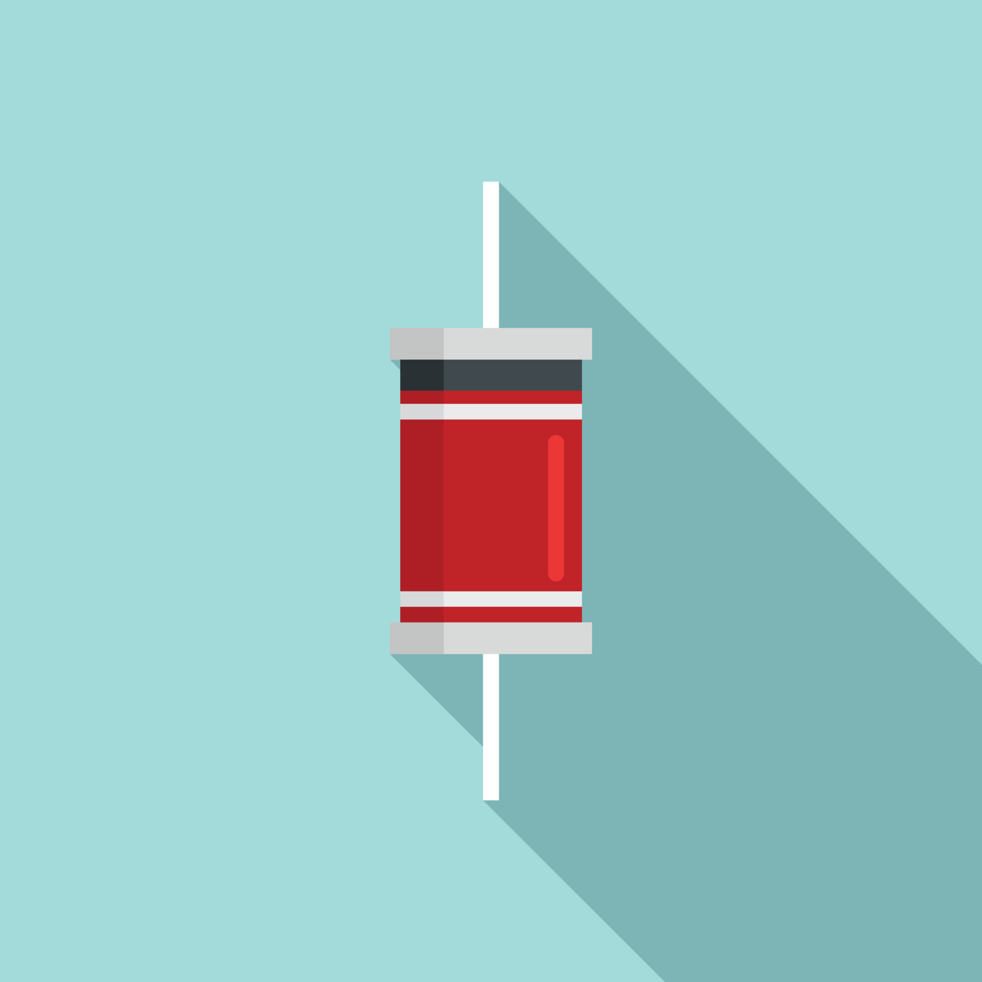 Electronic diode icon flat vector. Electric component 15107909 Vector ...