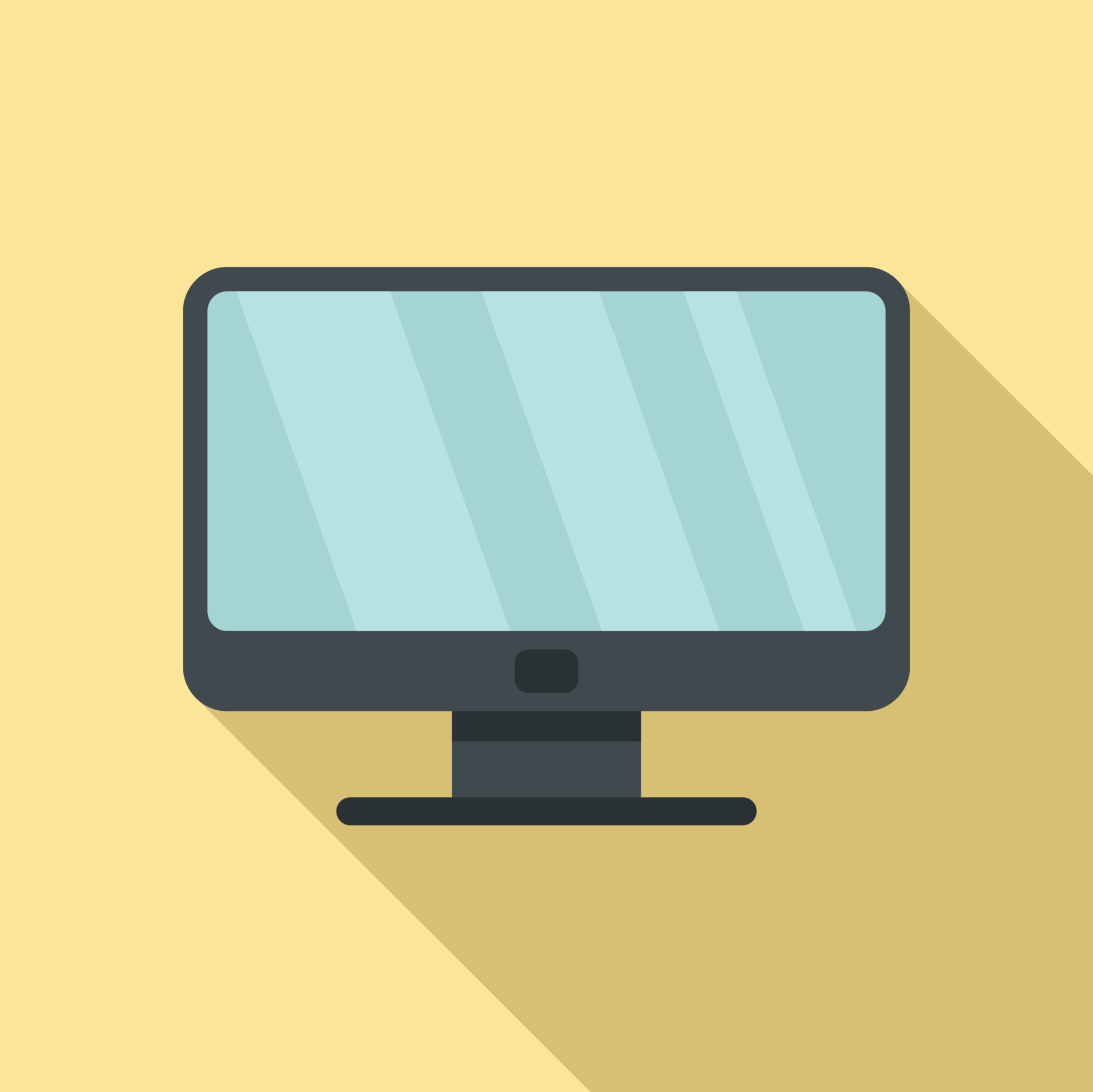 Lcd monitor icon flat vector. Computer screen 15108201 Vector Art at ...