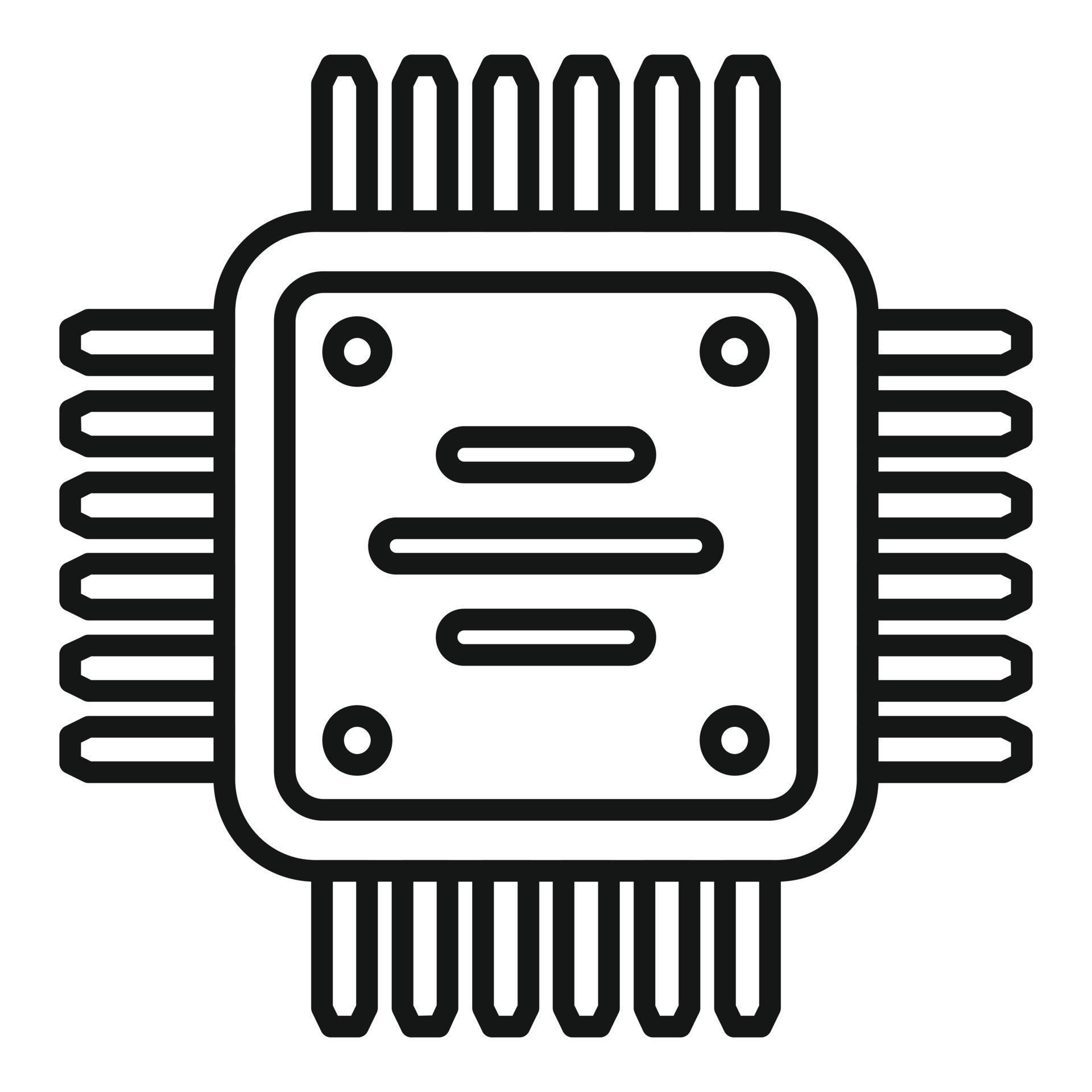 Computer cpu icon outline vector. Circuit chip 15109096 Vector Art at ...