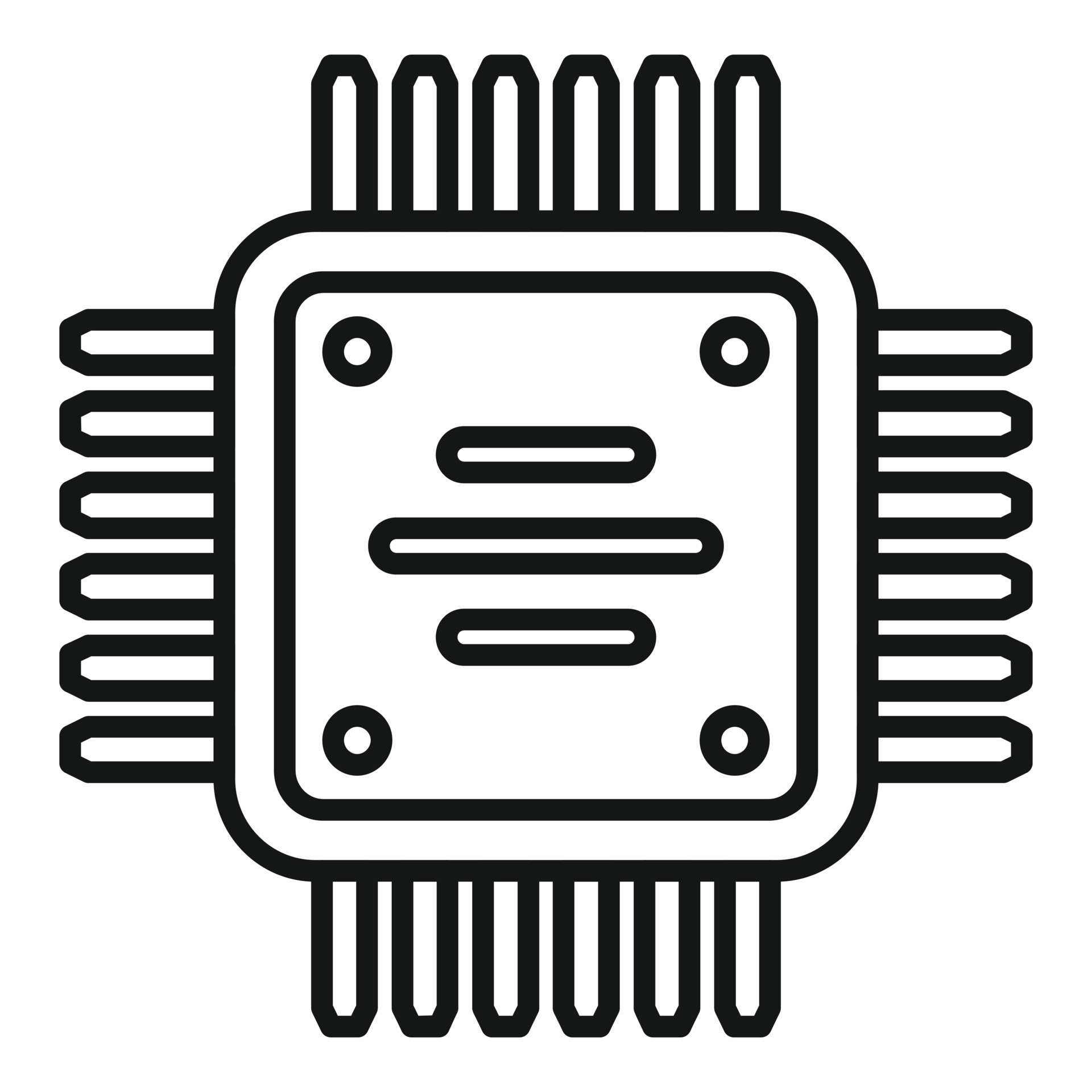 Computer Cpu Icon Outline Vector Circuit Chip 15109096 Vector Art At