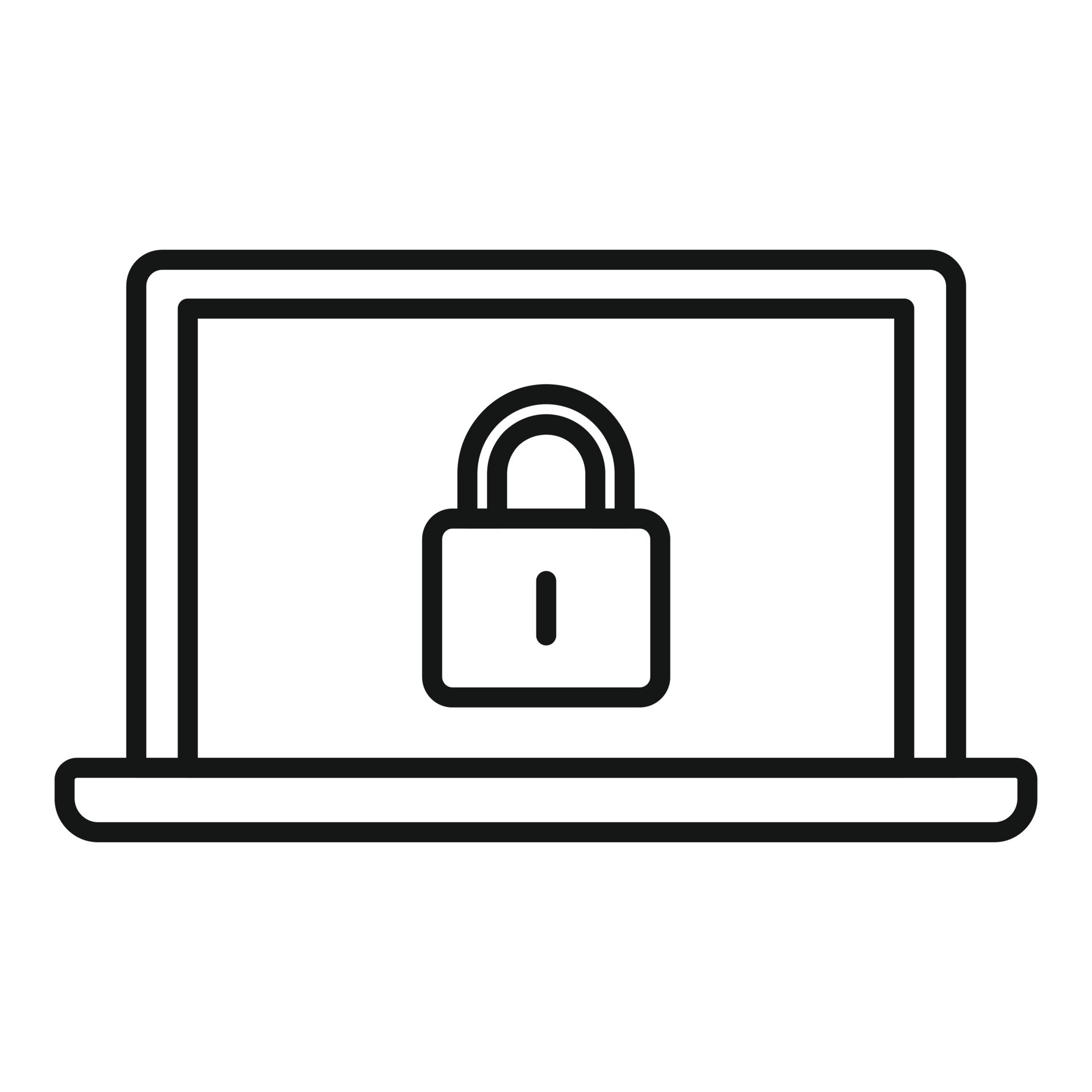Secured Laptop Icon Outline Vector Computer Data 15110185 Vector Art At Vecteezy