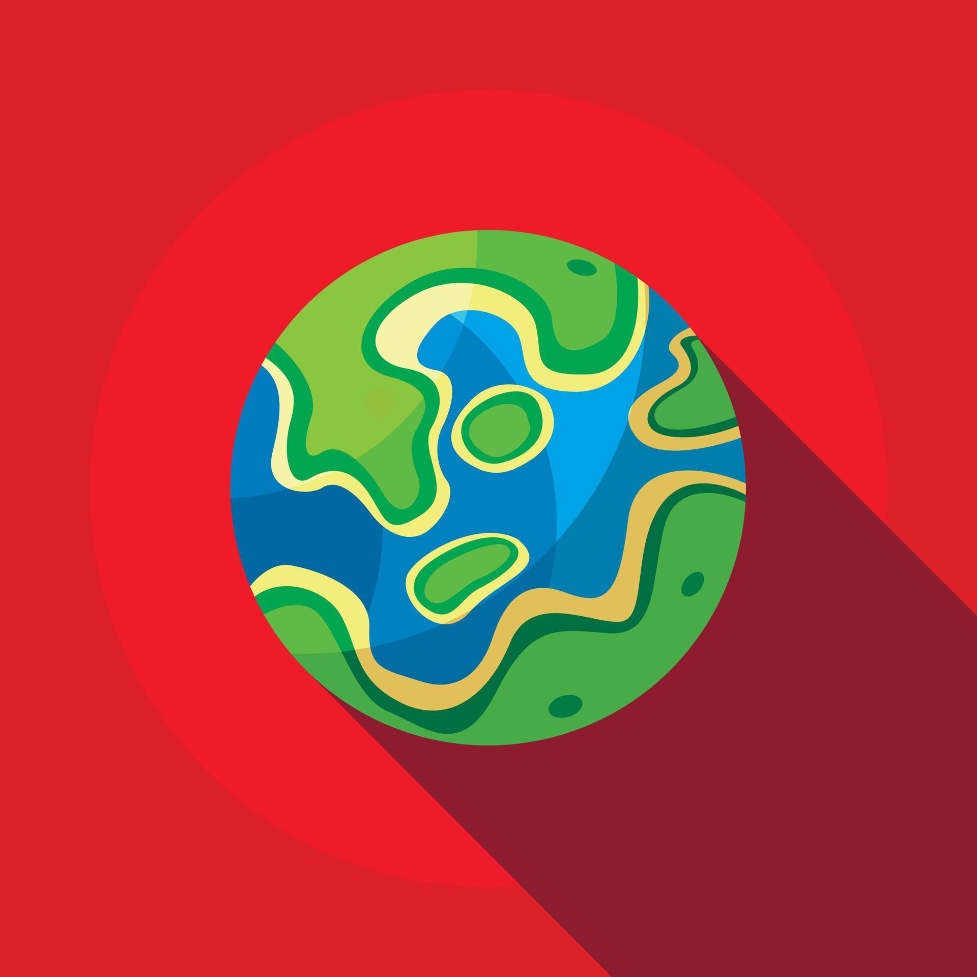 Colored planet icon, flat style 15111114 Vector Art at Vecteezy