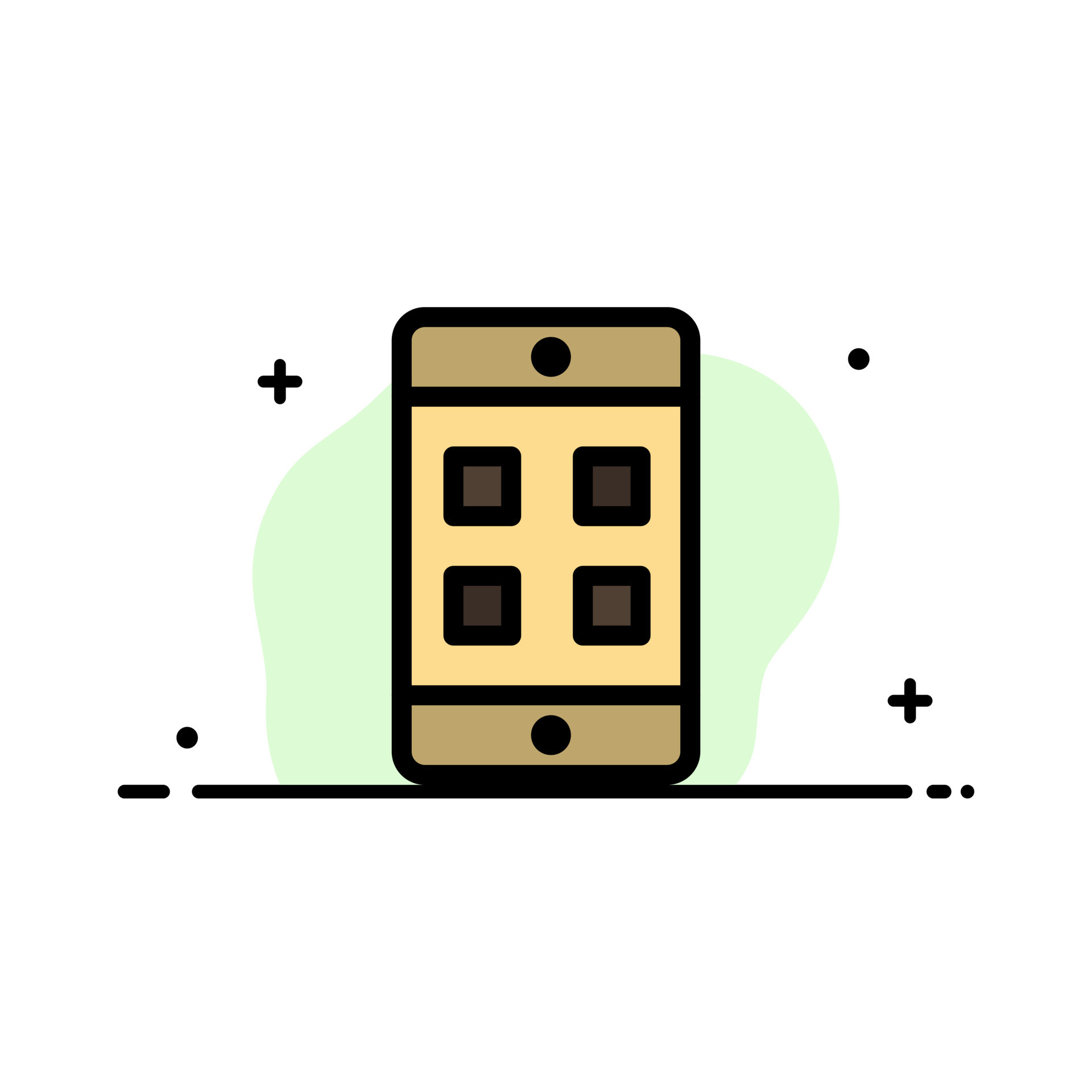 Mobile Cell Box Business Flat Line Filled Icon Vector Banner Template 15111642 Vector Art At