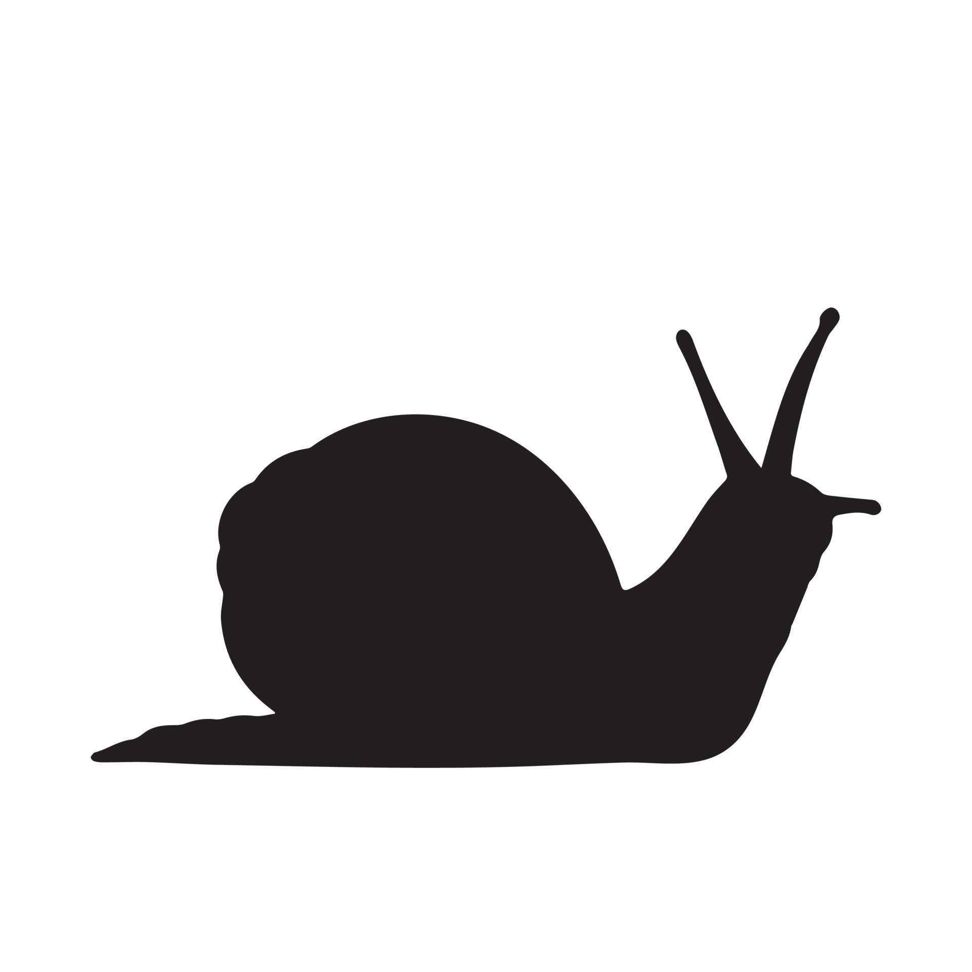 Snail from side view vector icon silhouette isolated on white ... Snail from side view vector icon silhouette isolated on white ...