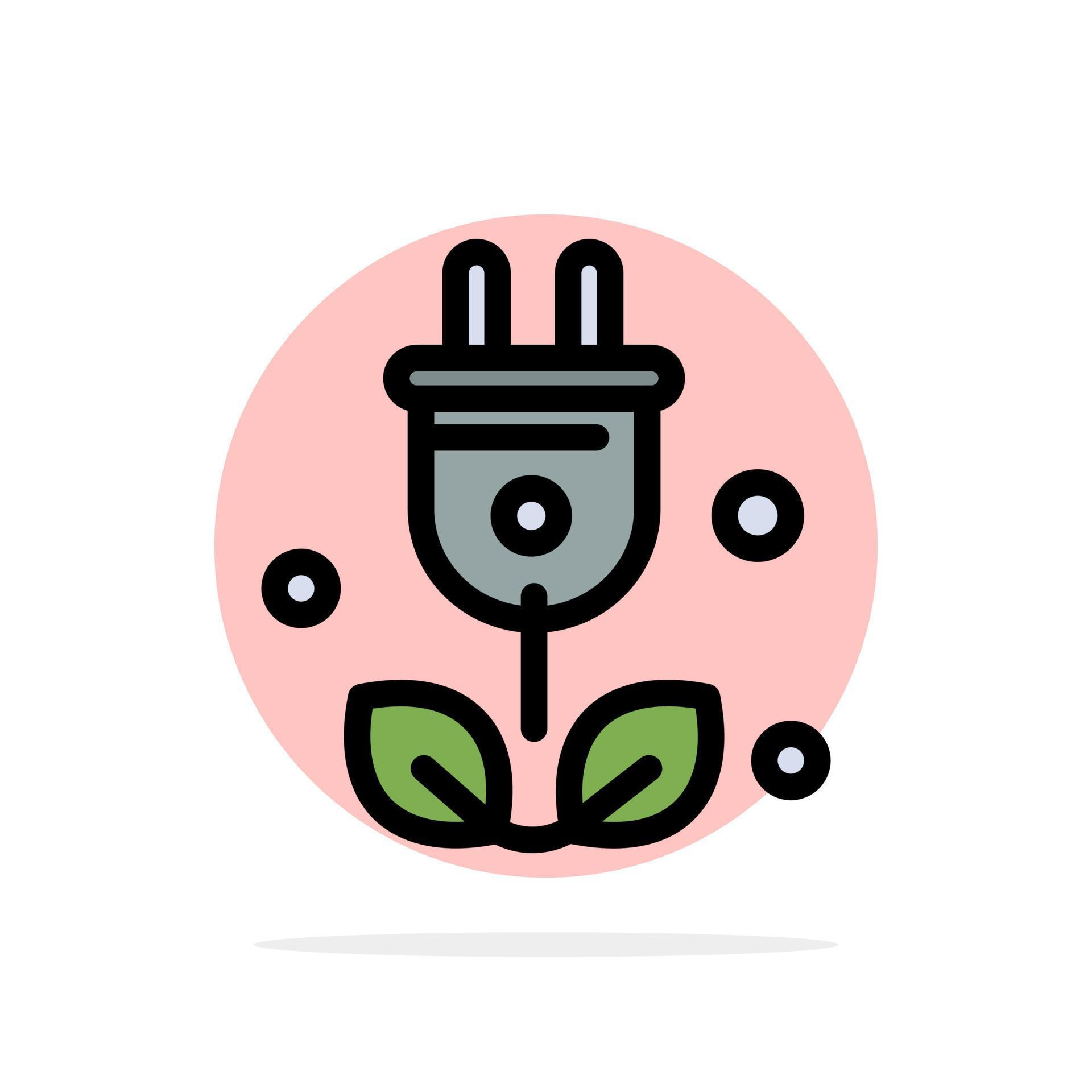 Plug Tree Green Science Abstract Circle Background Flat Color Icon