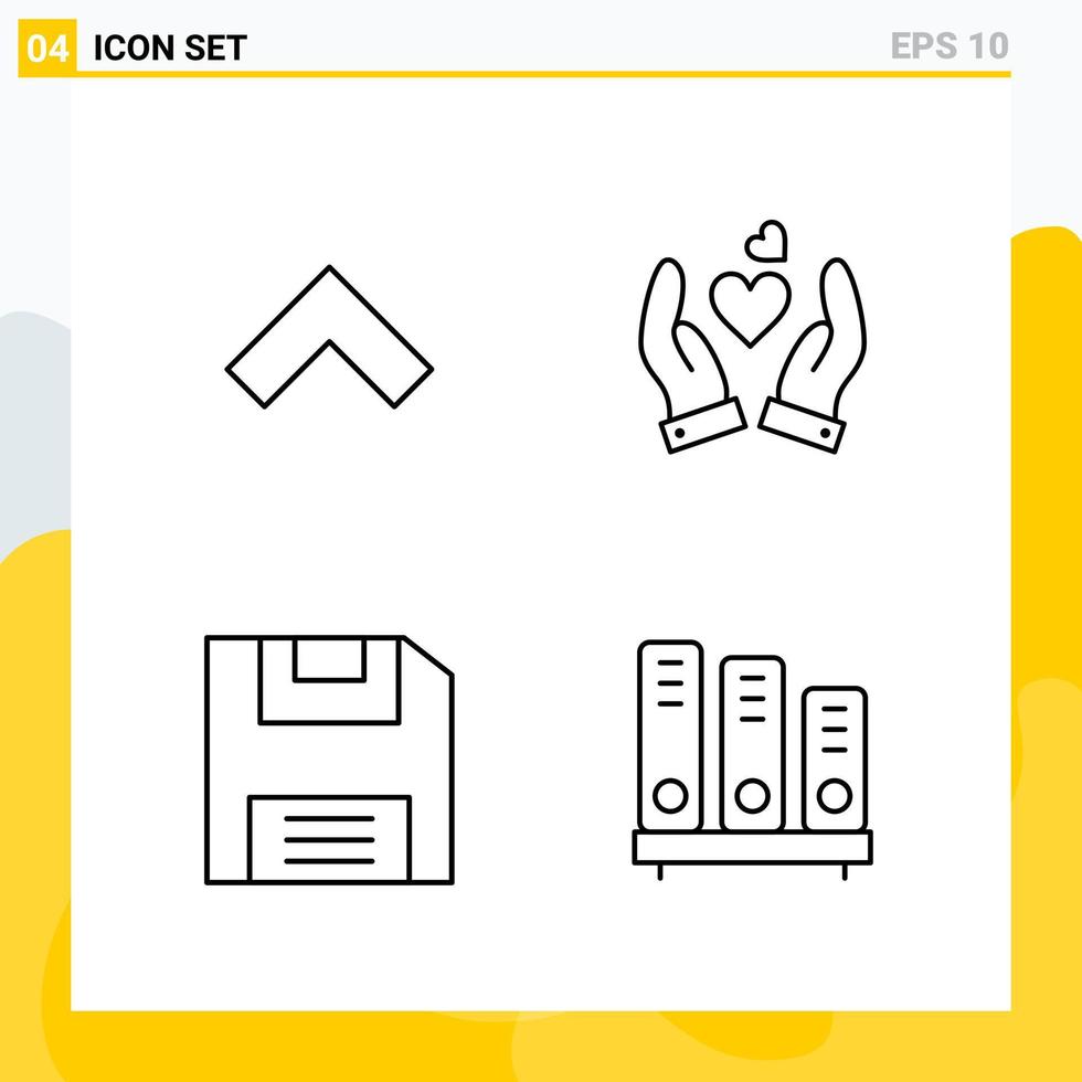 Collection of 4 Universal Line Icons. Icon Set for Web and Mobile ...