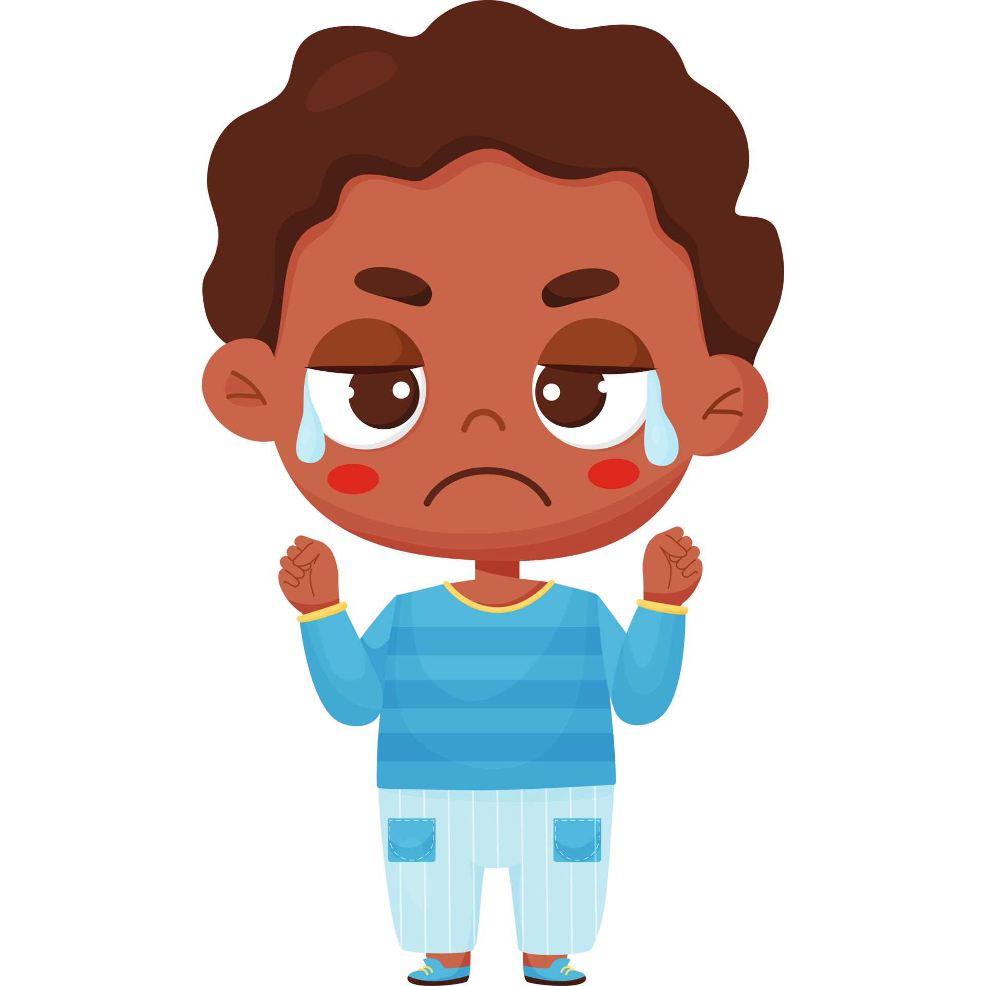 Emoción Niño De Piel Oscura Llorando Con Lágrimas 15116055 Png