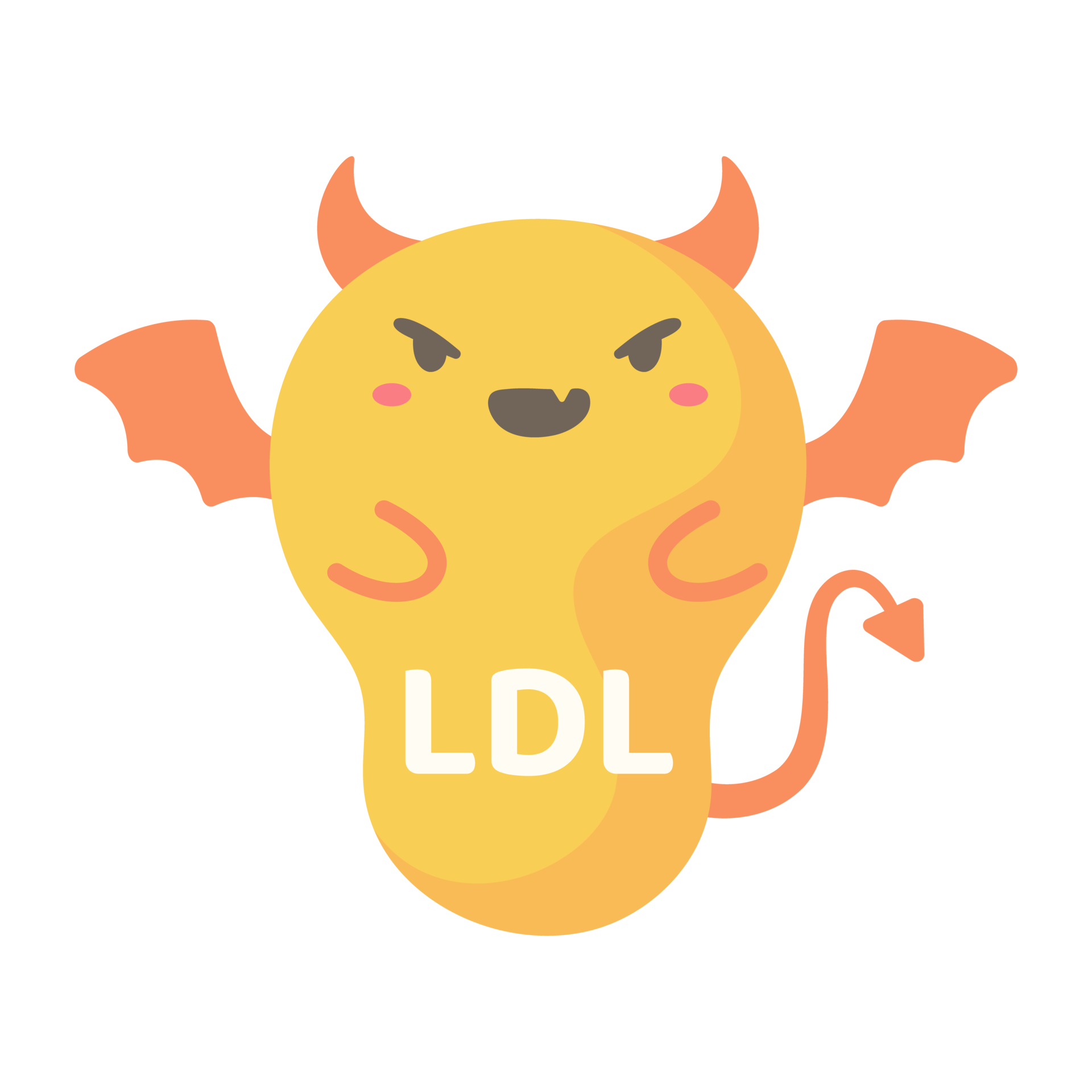 dibujos animados de colesterol hdl y ldl. grasa buena y grasa mala ...