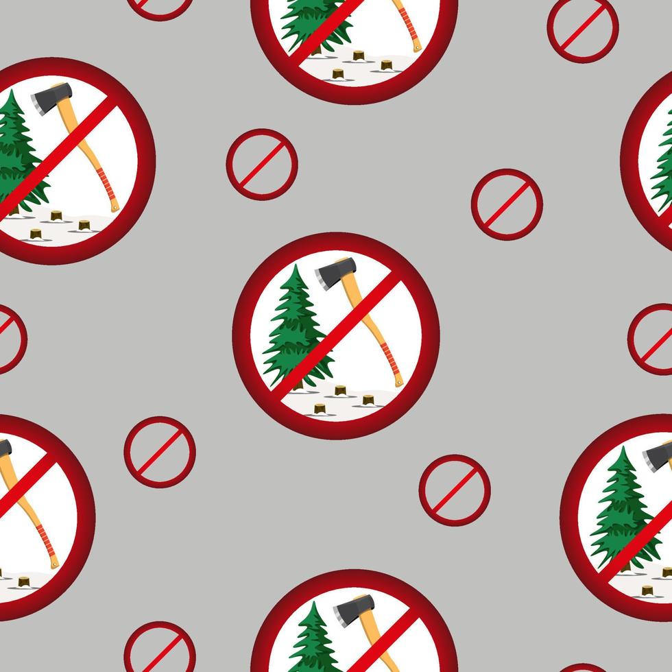 Stop Cutting Tree Pattern Colorful Vector Illustration 15118386