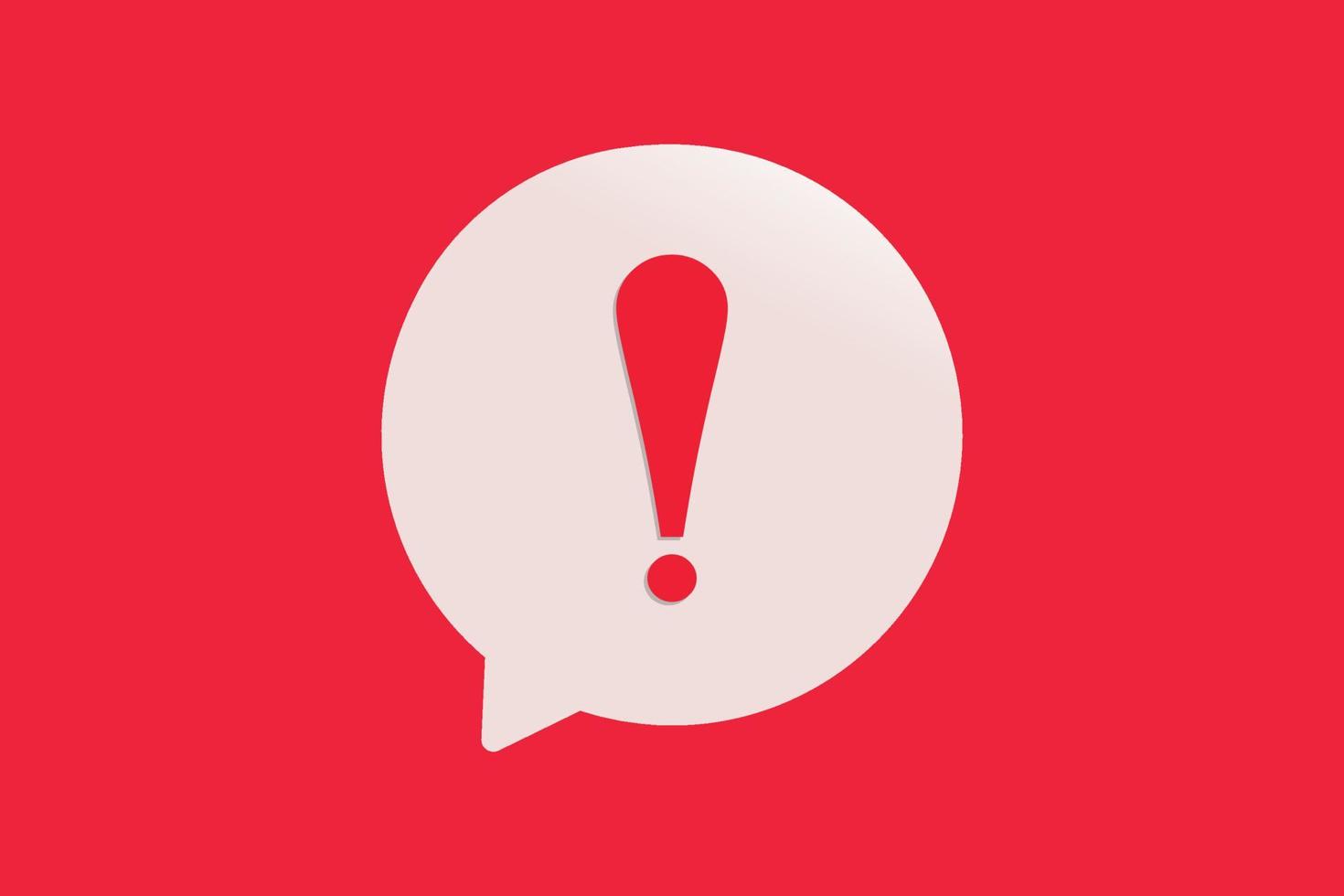 Red Alert Notification Reminder Icon Chat Message Bubble Symbol Vector