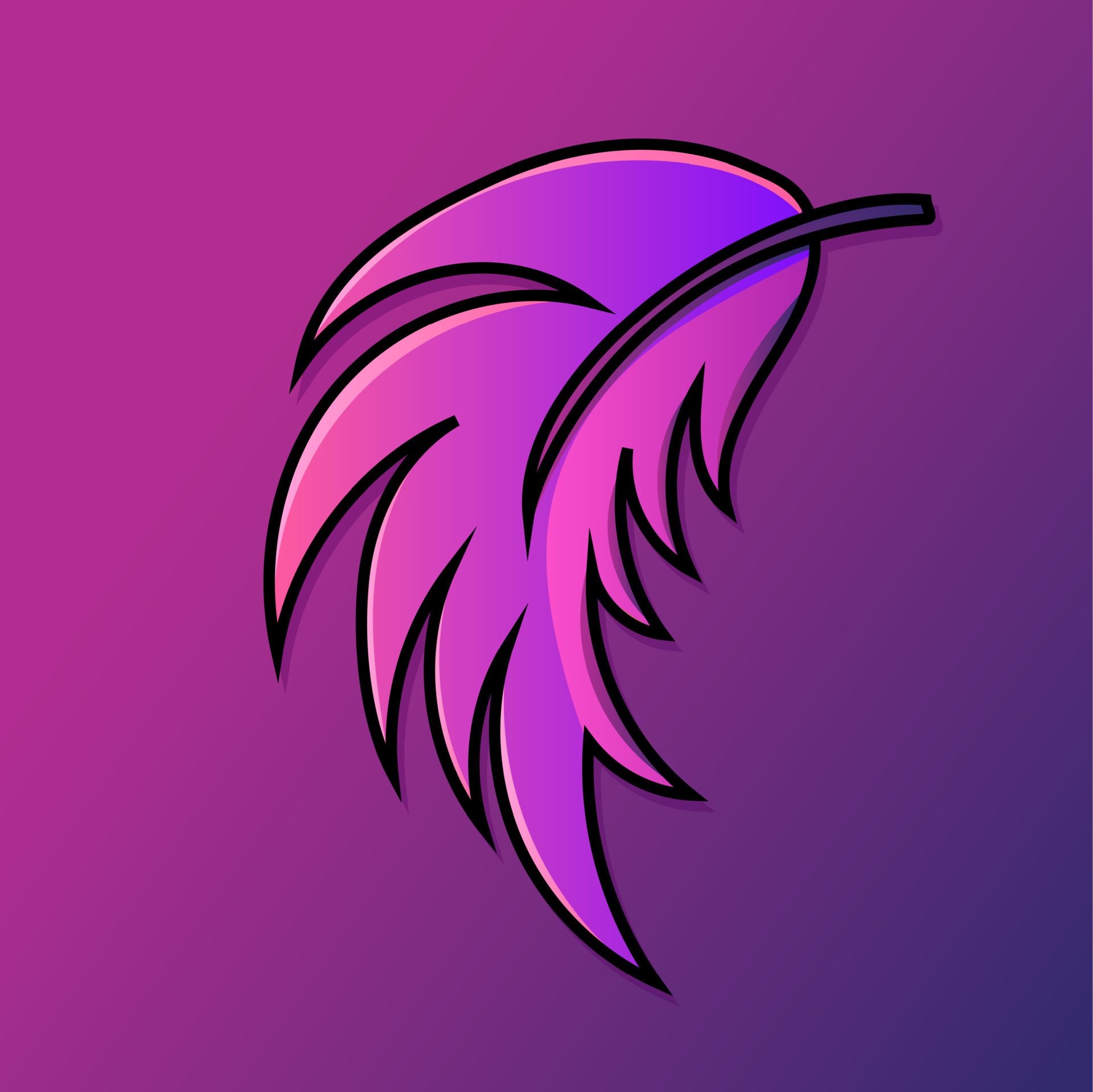 Purple Violet Gradient Leaves Isolated EPS Vector Leaf 15118914 Vector ...