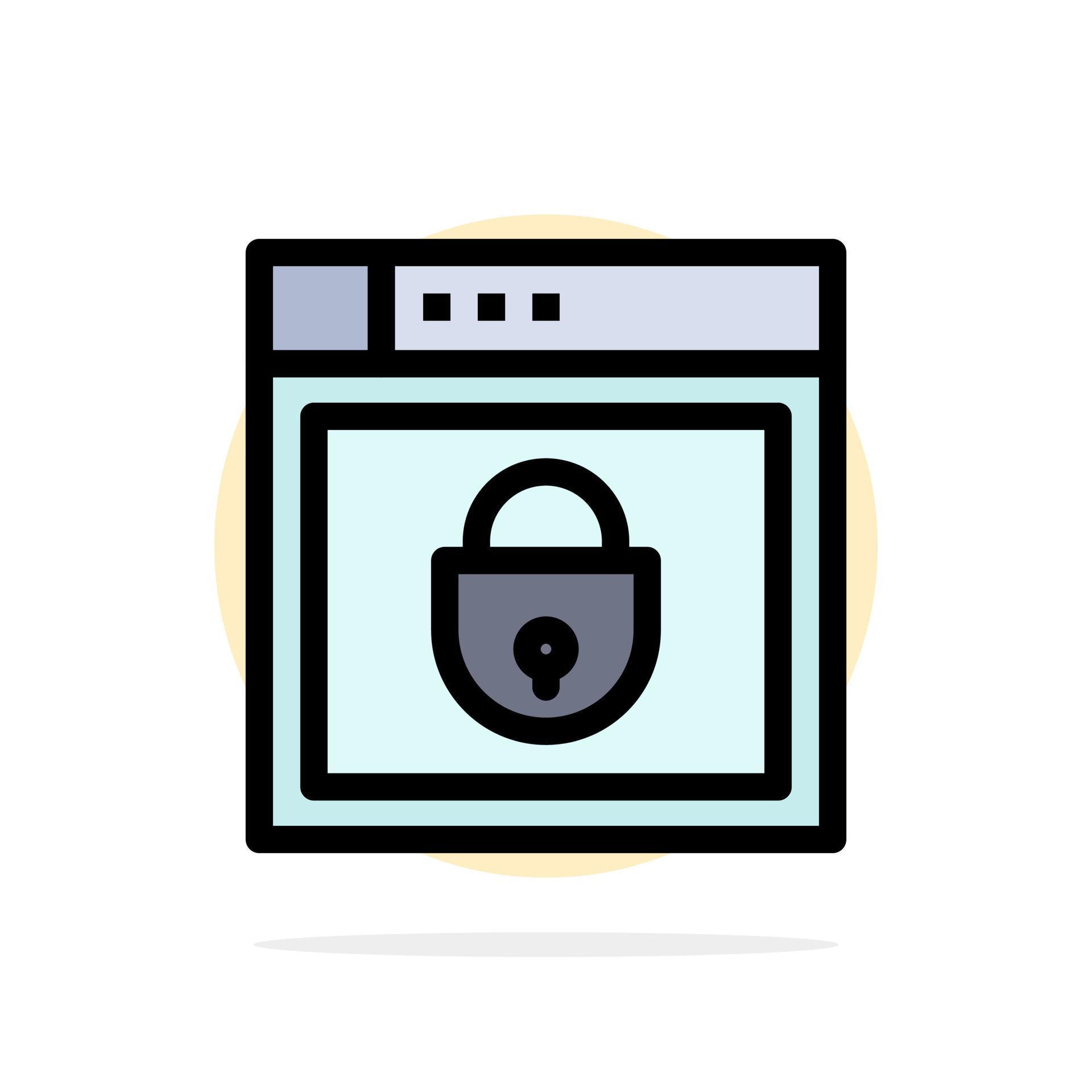 Internet Password Shield Web Security Abstract Circle Background Flat