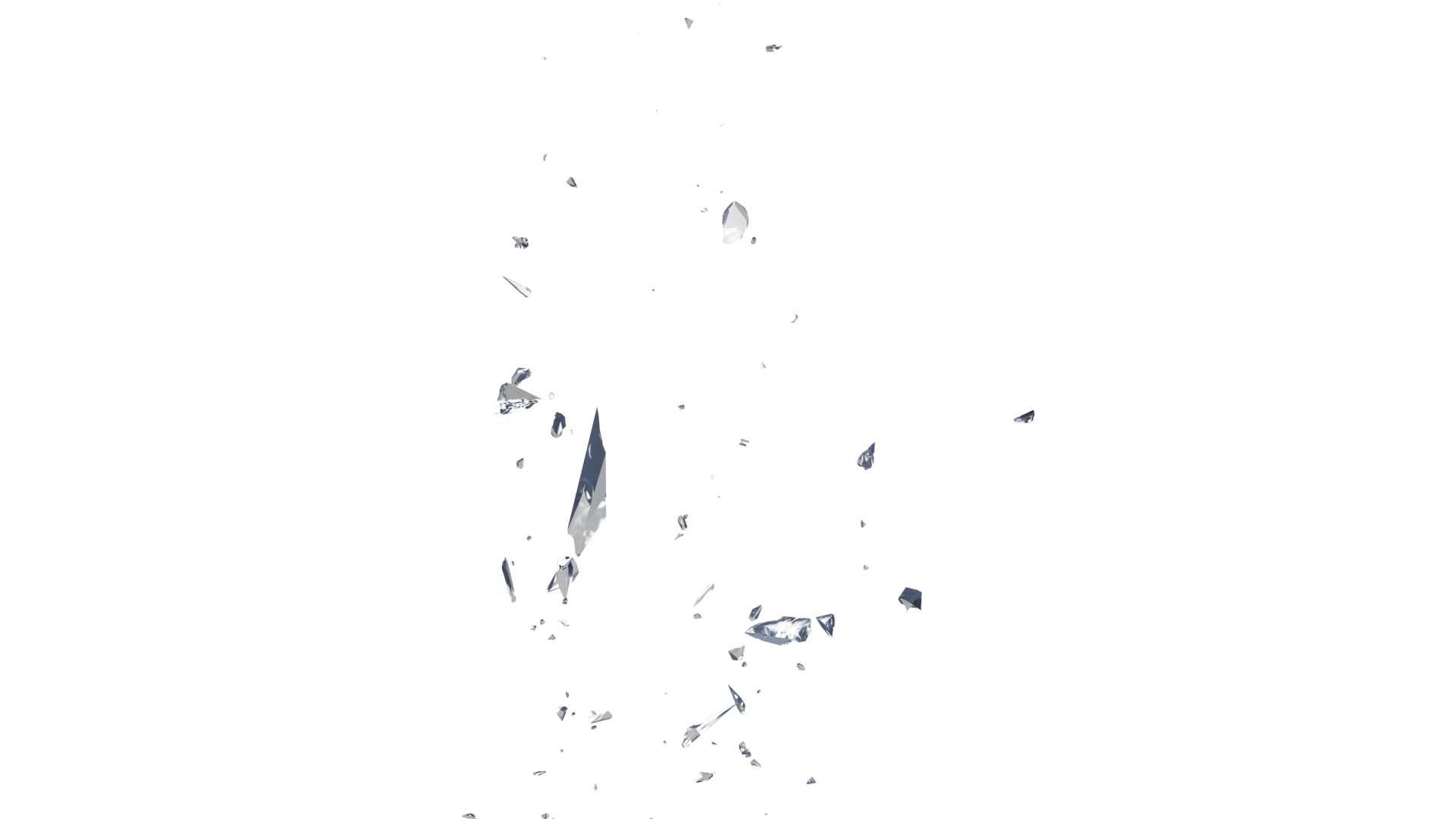 Glass Mirror Breaked Shatter With Debris Super Slow Motion Macro Camera 3d Illustration