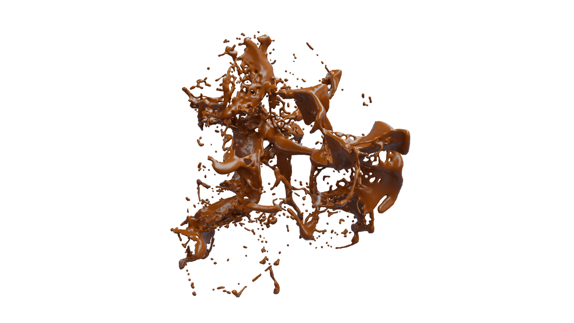 Chocolate Splash with droplets 3d rendering. PNG alpha. 15119482 PNG